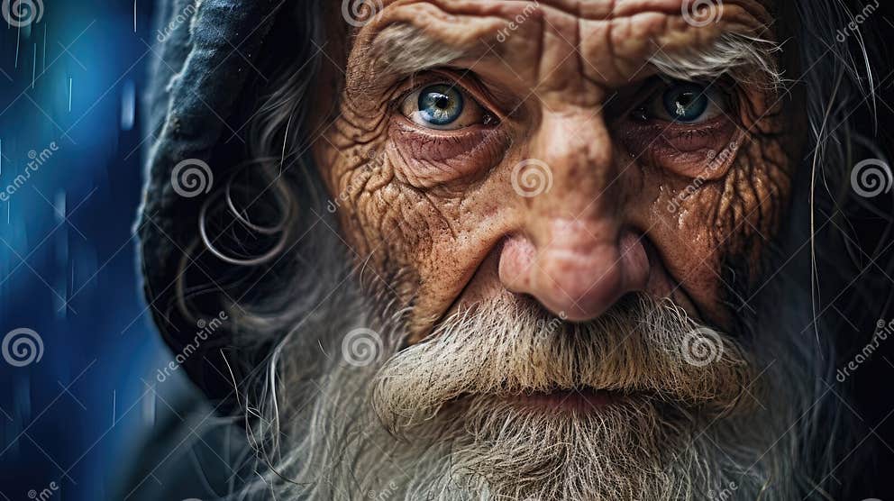 The Face of an Elderly Wise Man Stock Image - Image of background ...