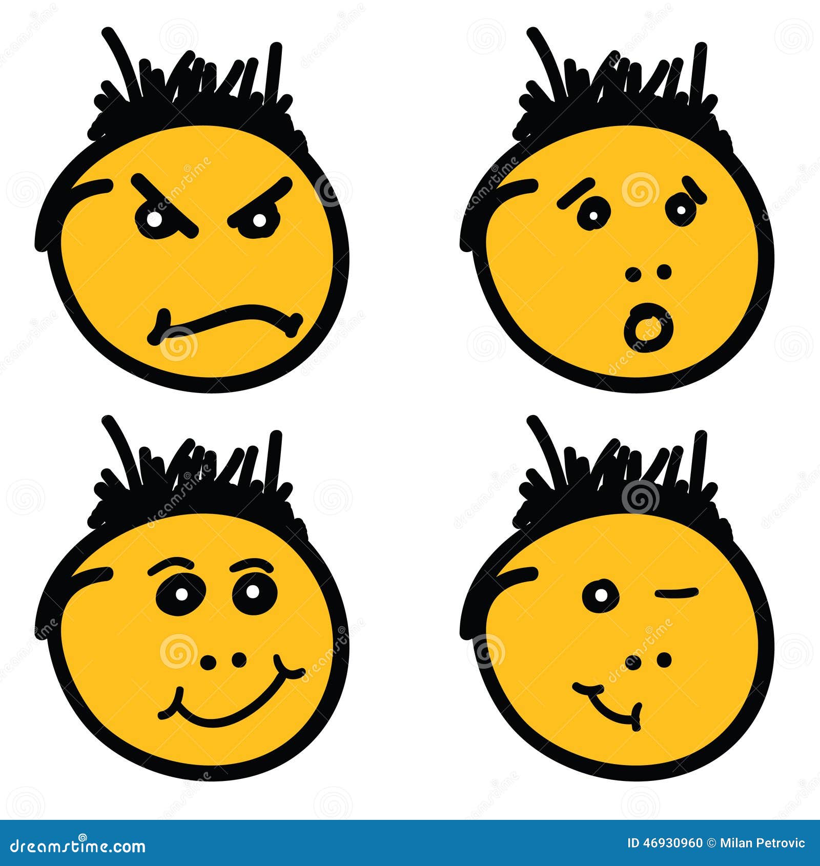 Face Emotion Collection Sketch Drawing Vector Stock Vector ...