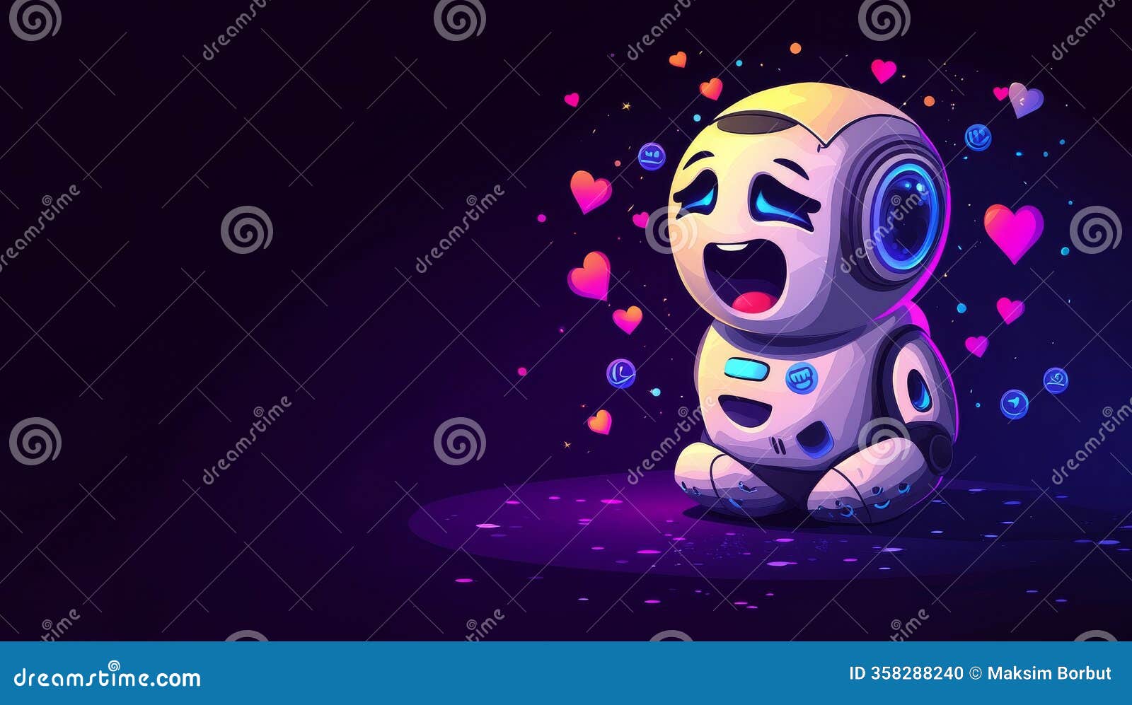Face Emotion Feeling Expression Character of the Cyborg Bot Robot Stock ...