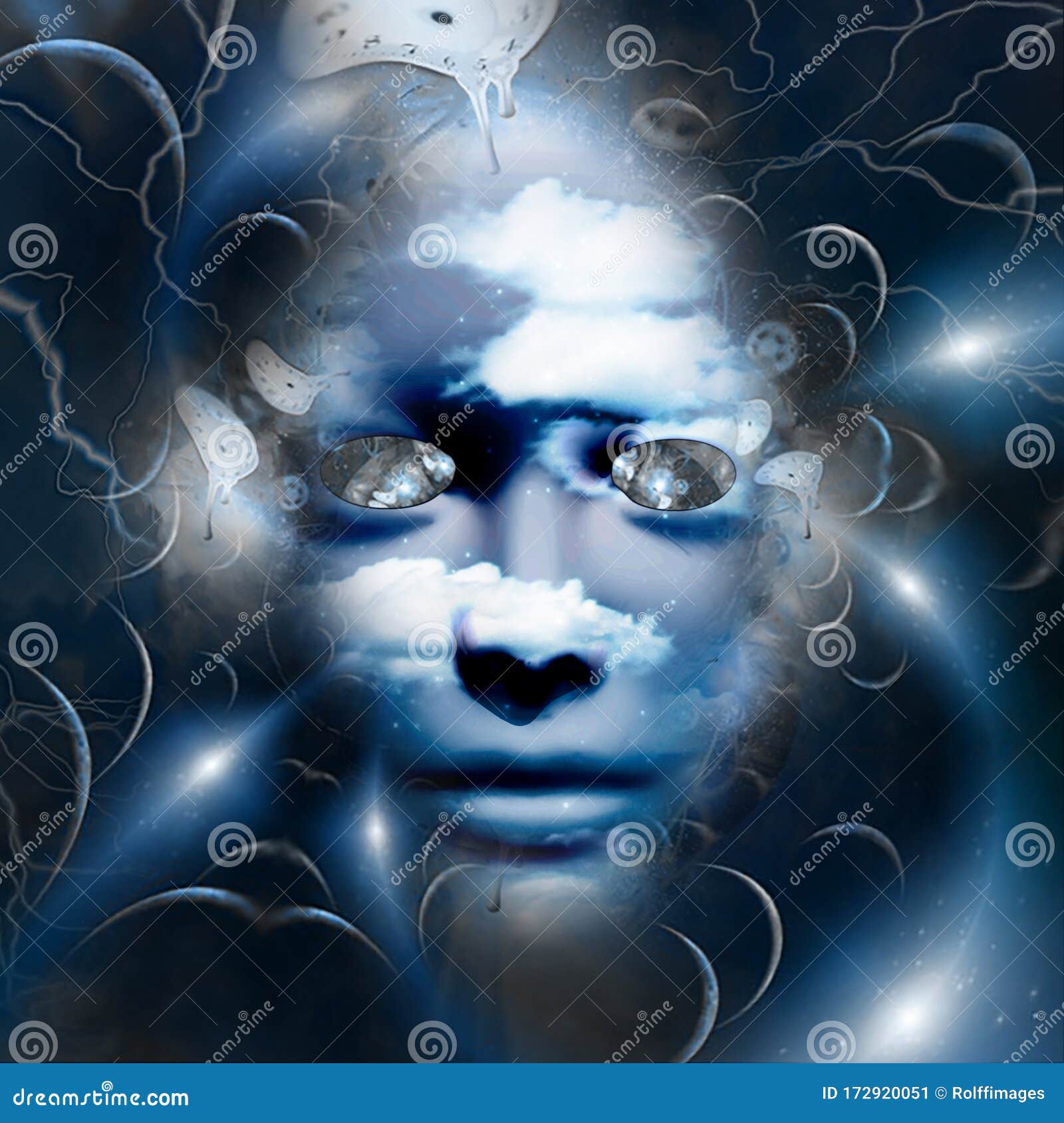 The face of eternity stock illustration. Illustration of cosmic - 172920051