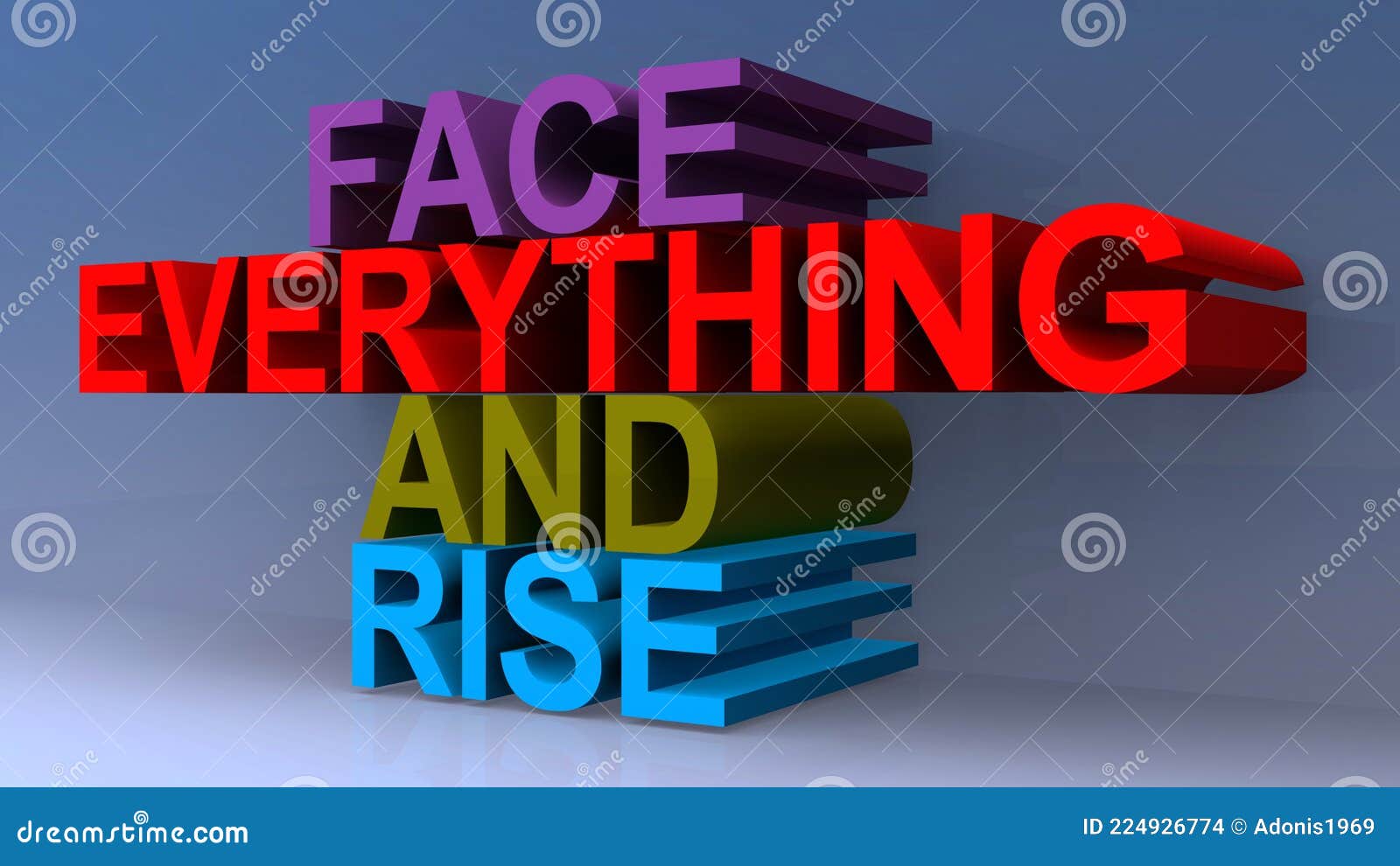 Face Everything and Rise on Blue Stock Illustration - Illustration of ...
