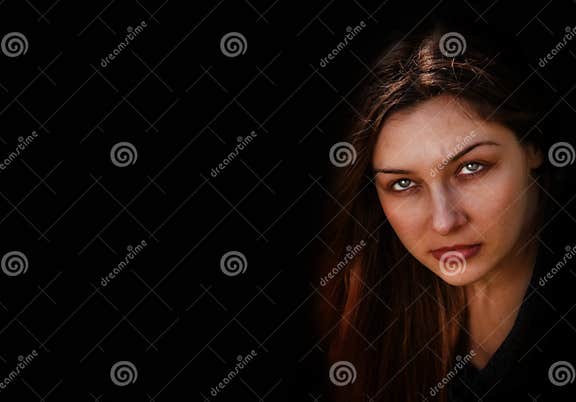 Face of Evil Dark Spooky Woman Stock Photo - Image of expression ...