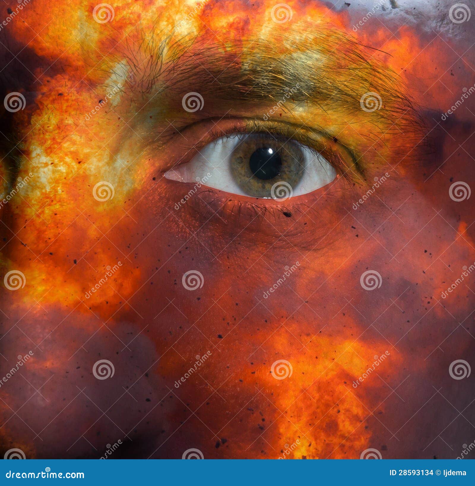 Face with an Explosion Skin Stock Photo - Image of facial, face: 28593134