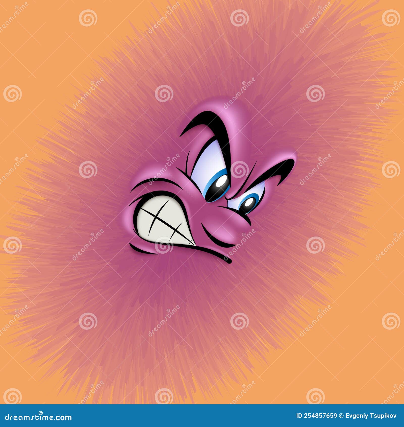 Face expressing anger. stock vector. Illustration of cartoon - 254857659