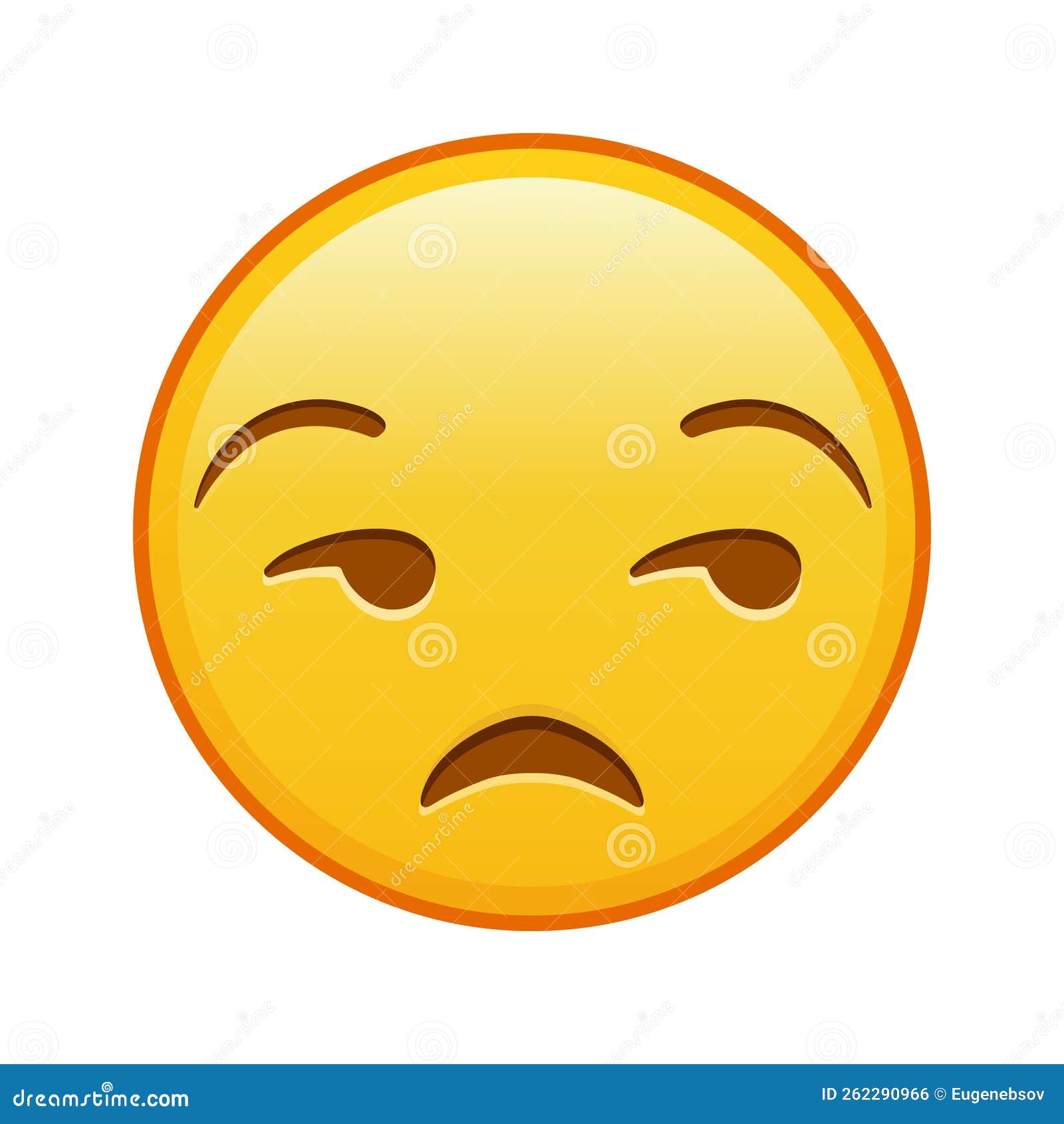 Face with Expression of Disapproval Large Size of Yellow Emoji Smile ...