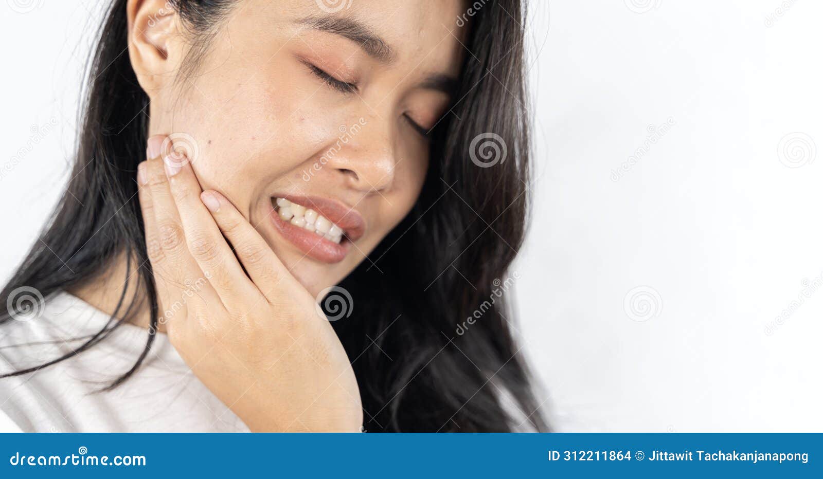 Face Expression Suffering from Sensitive Teeth and Cold, Pain Touching ...