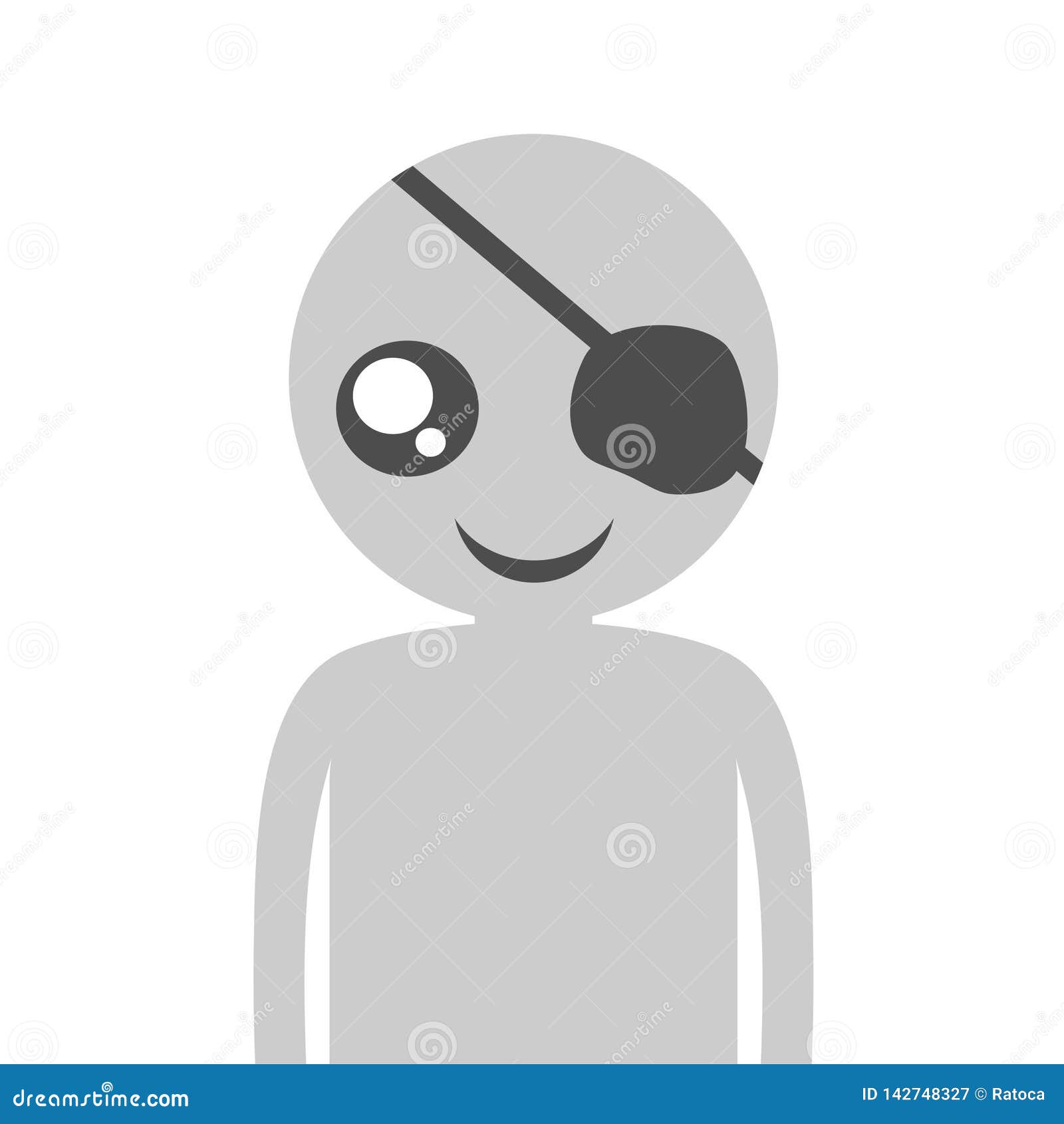 Face with eye patch stock vector. Illustration of cartoon - 142748327