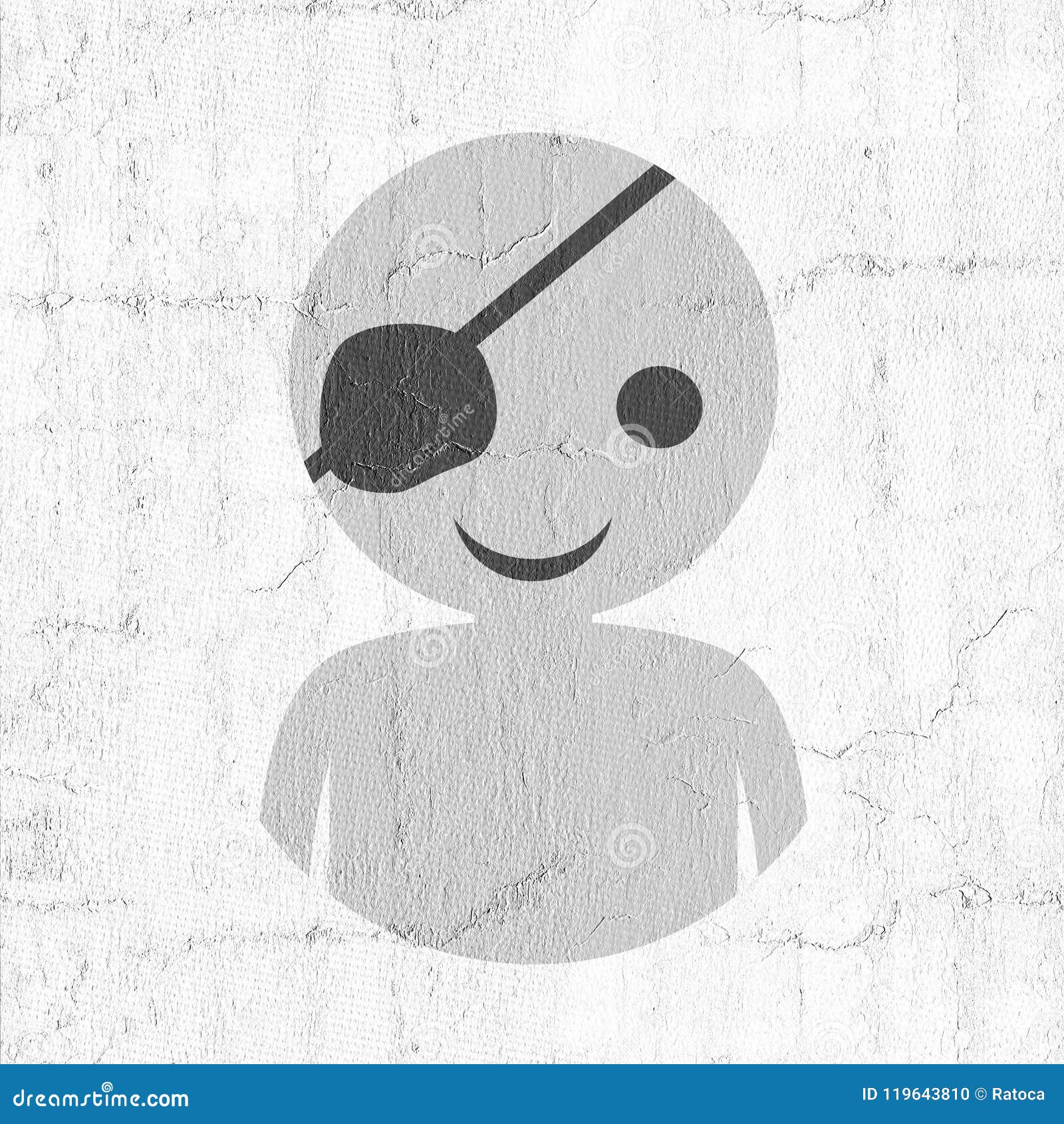 Face with eye patch stock illustration. Illustration of cute - 119643810