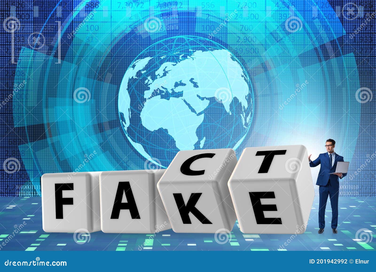 Face or Fact Concept with Turning Cubes Stock Photo - Image of ...