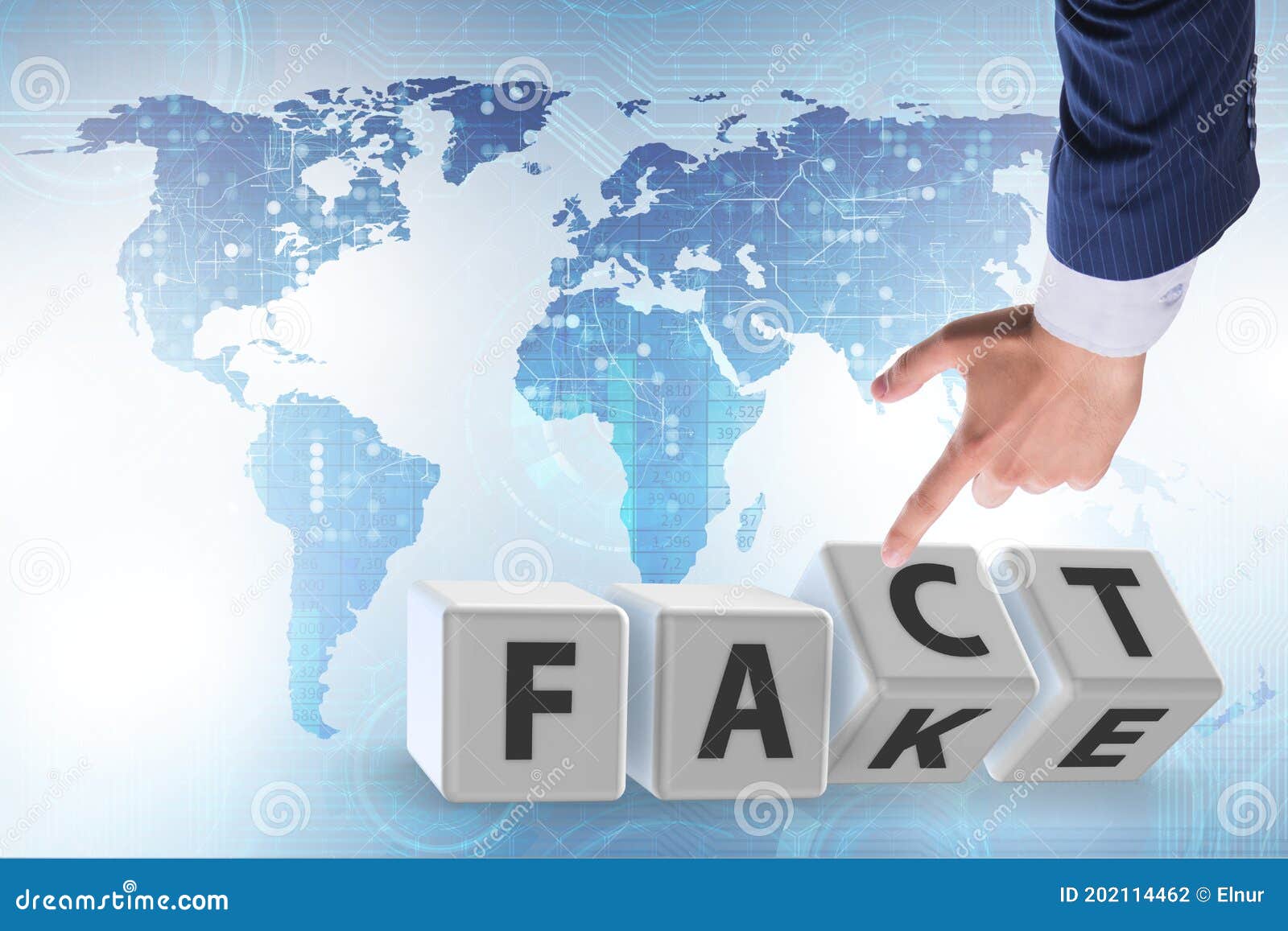 Face or Fact Concept with Turning Cubes Stock Photo - Image of fraud ...
