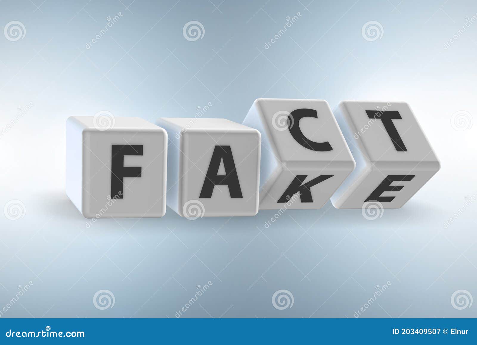 Face or Fact Concept with Turning Cubes Stock Image - Image of business ...