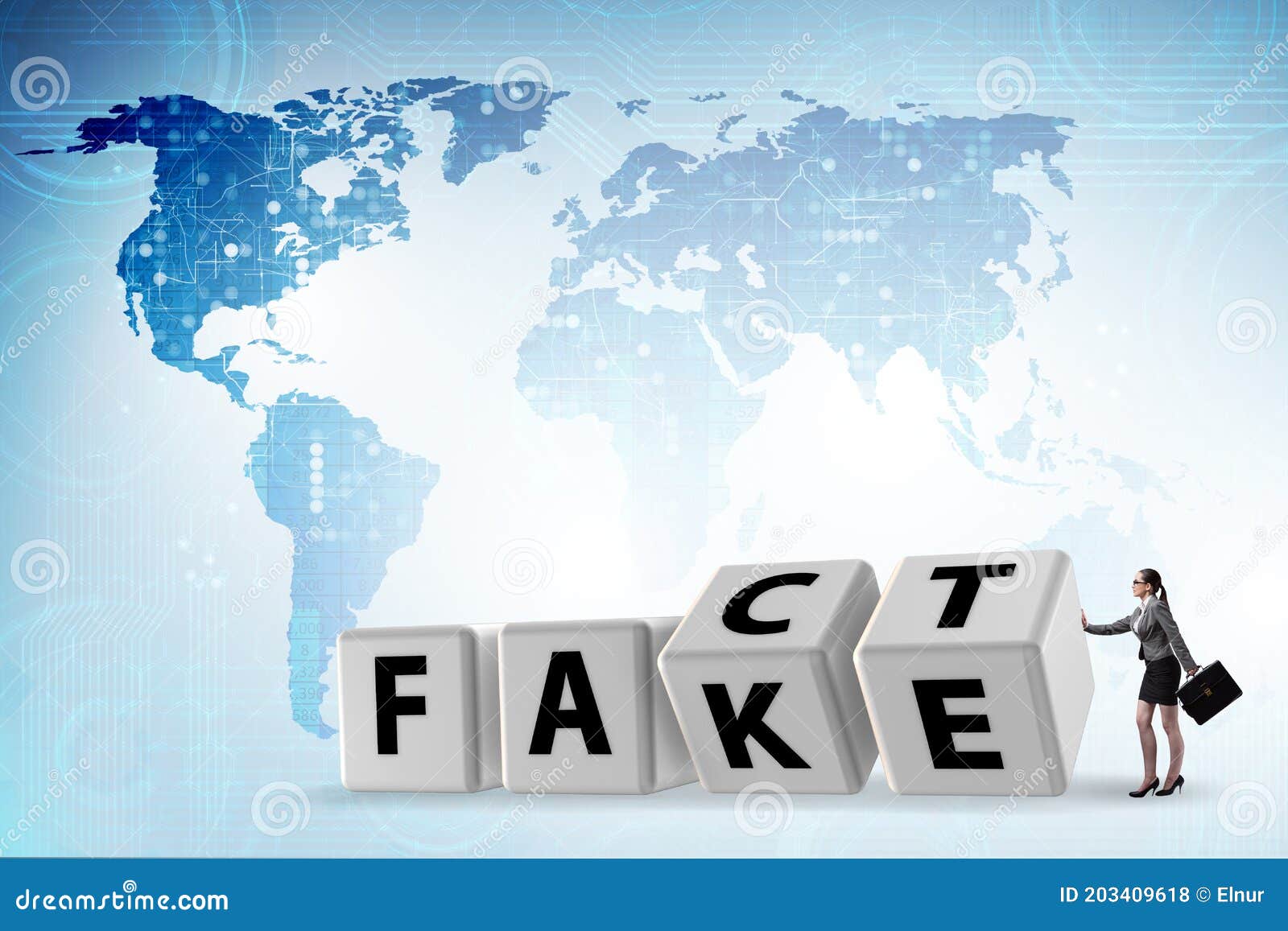 Face or Fact Concept with Turning Cubes Stock Photo - Image of cube ...