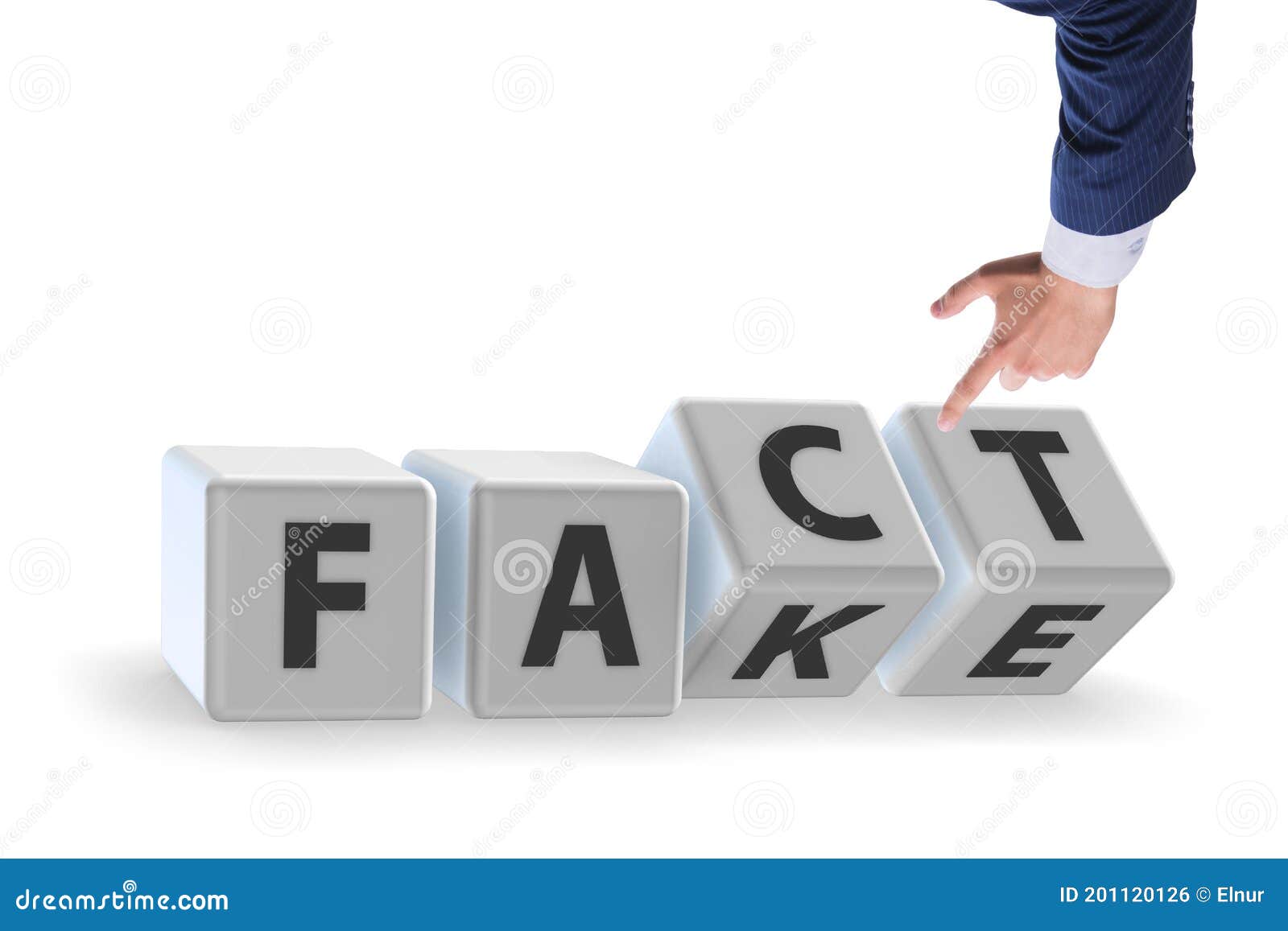 Face or Fact Concept with Turning Cubes Stock Illustration ...