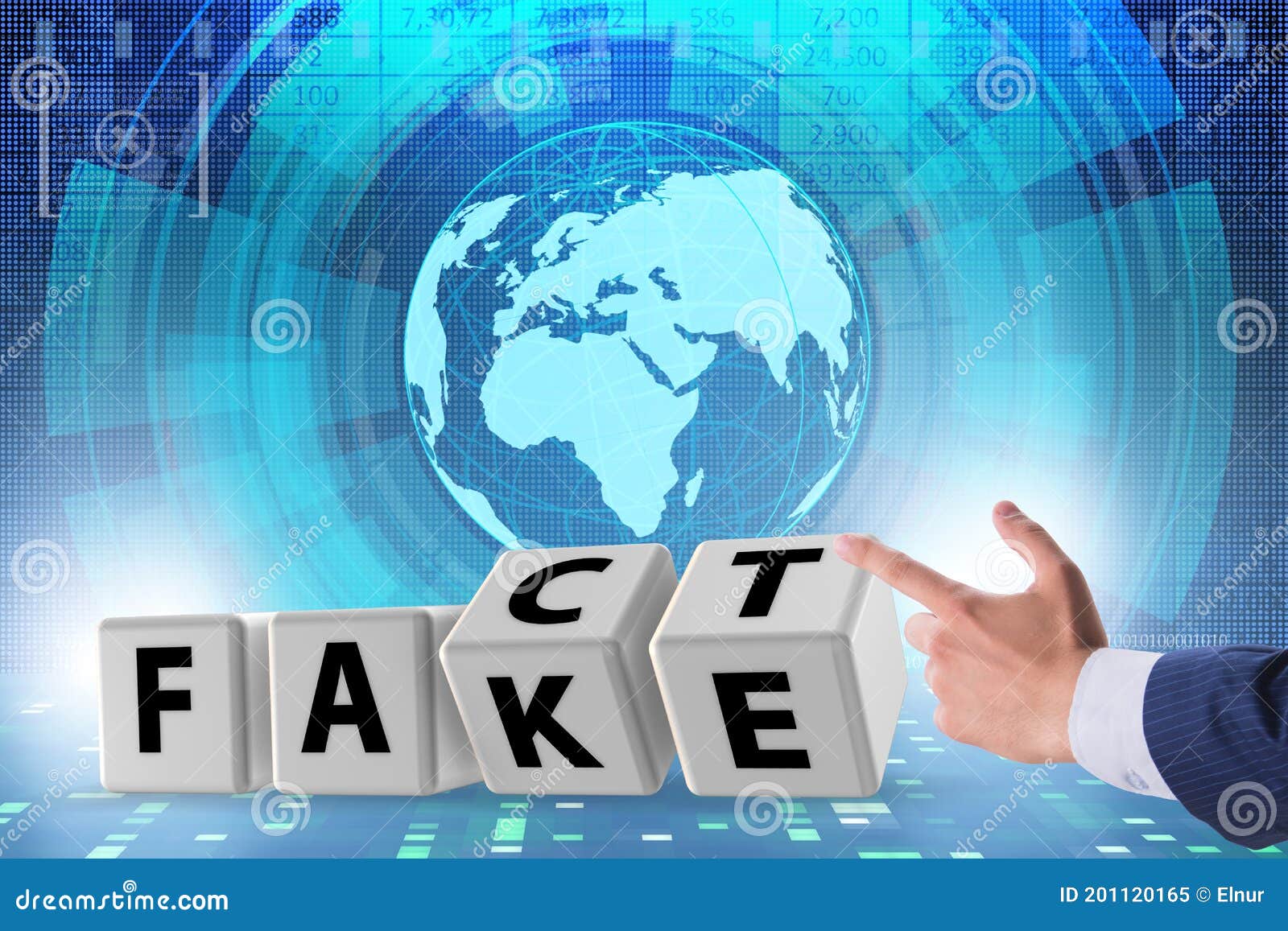 Face or Fact Concept with Turning Cubes Stock Image - Image of ...