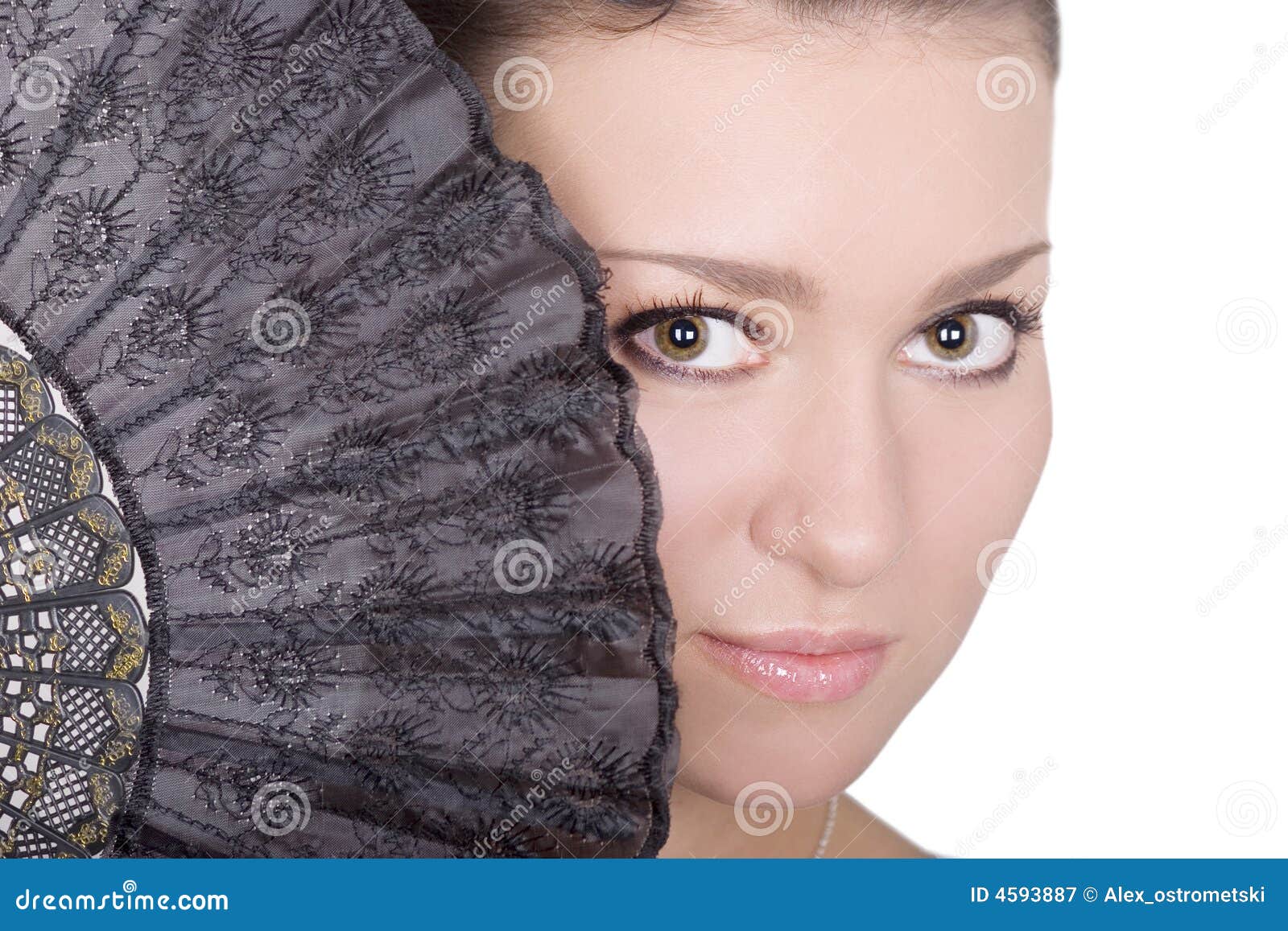 Face And Fan Picture. Image: 4593887