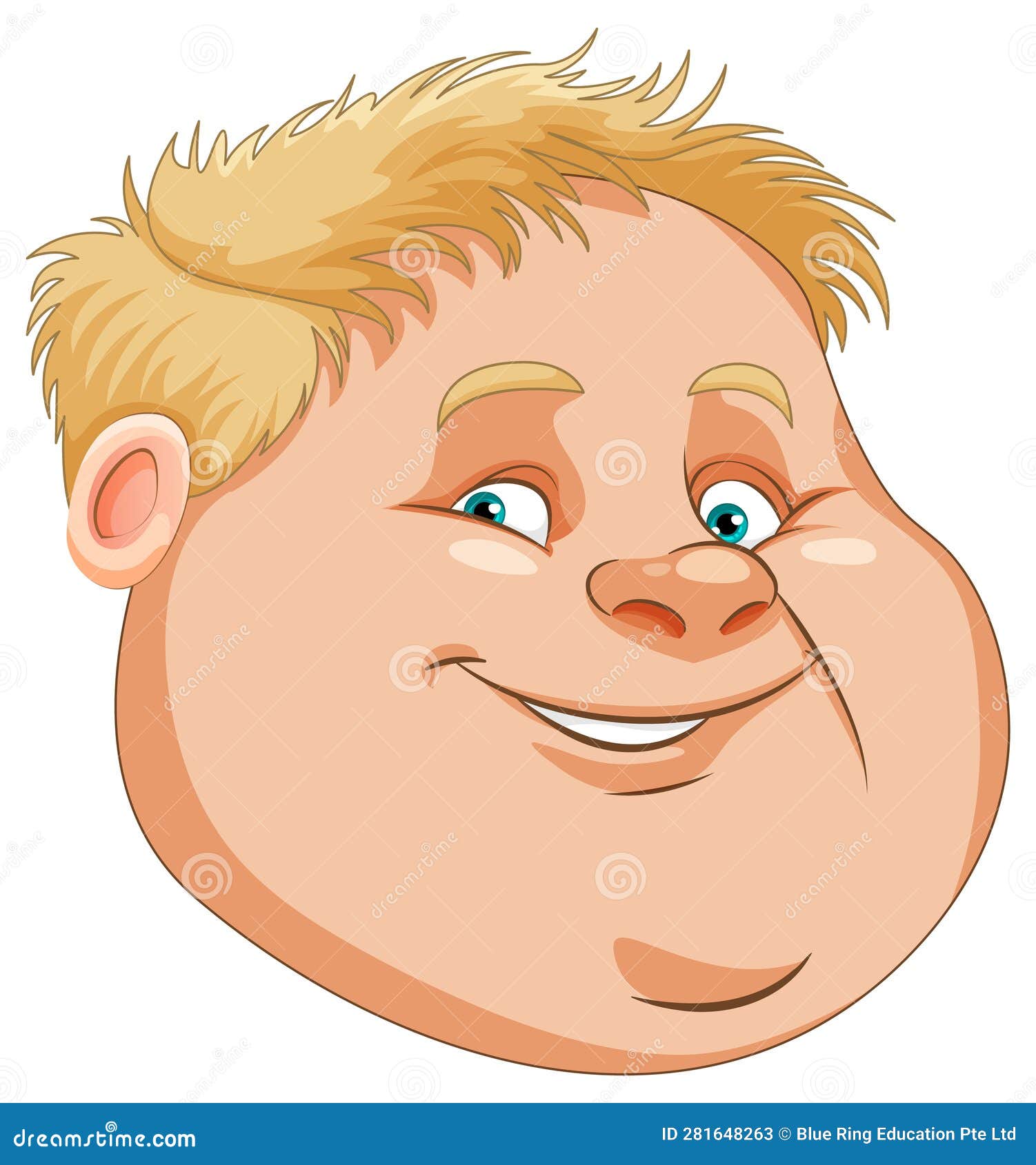 Face of fat boy cartoon stock vector. Illustration of little - 281648263