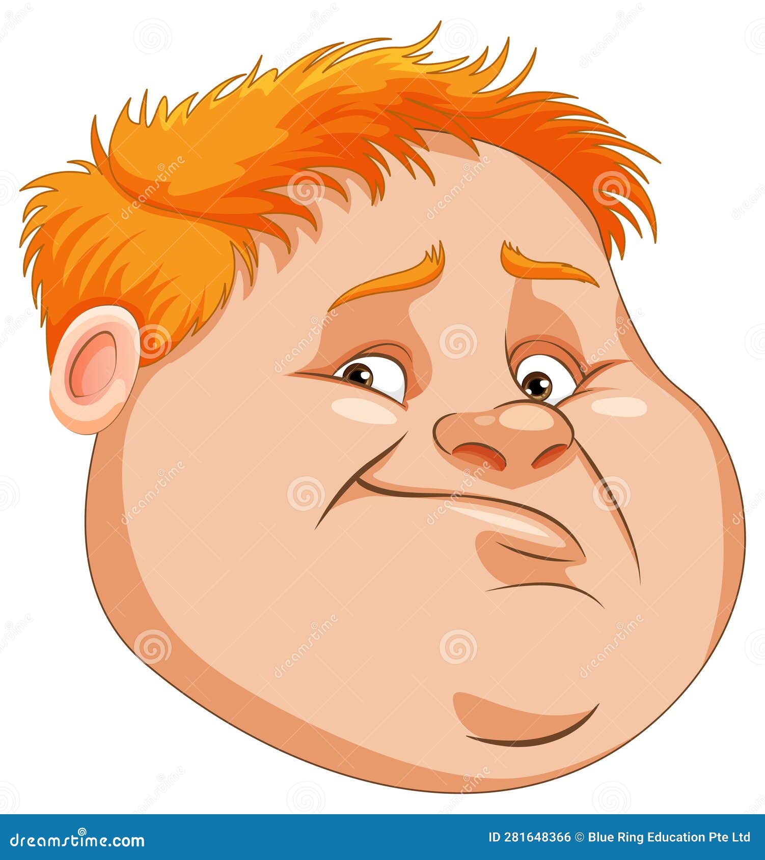Face of fat boy cartoon stock vector. Illustration of adorable - 281648366