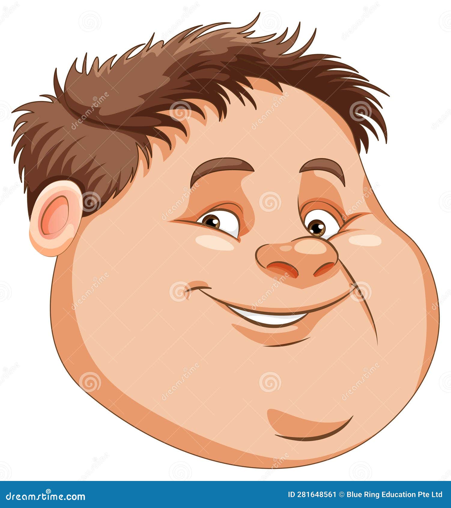 Face of fat boy cartoon stock vector. Illustration of human - 281648561