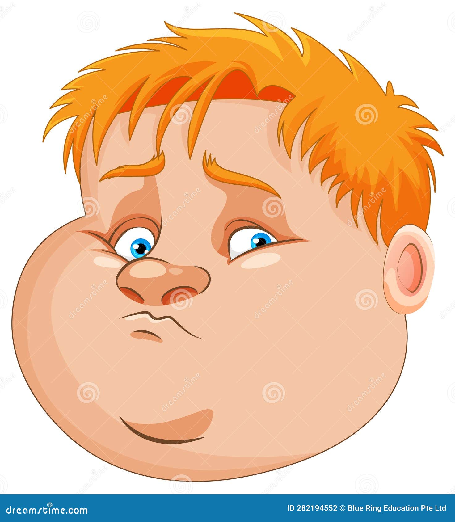 Face of fat boy cartoon stock vector. Illustration of annoyed - 282194552