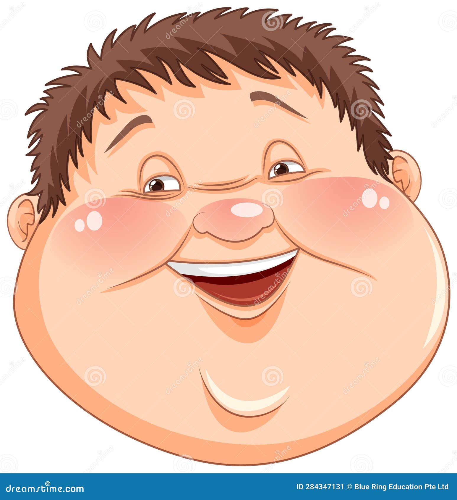 Face of fat boy cartoon stock vector. Illustration of person - 284347131