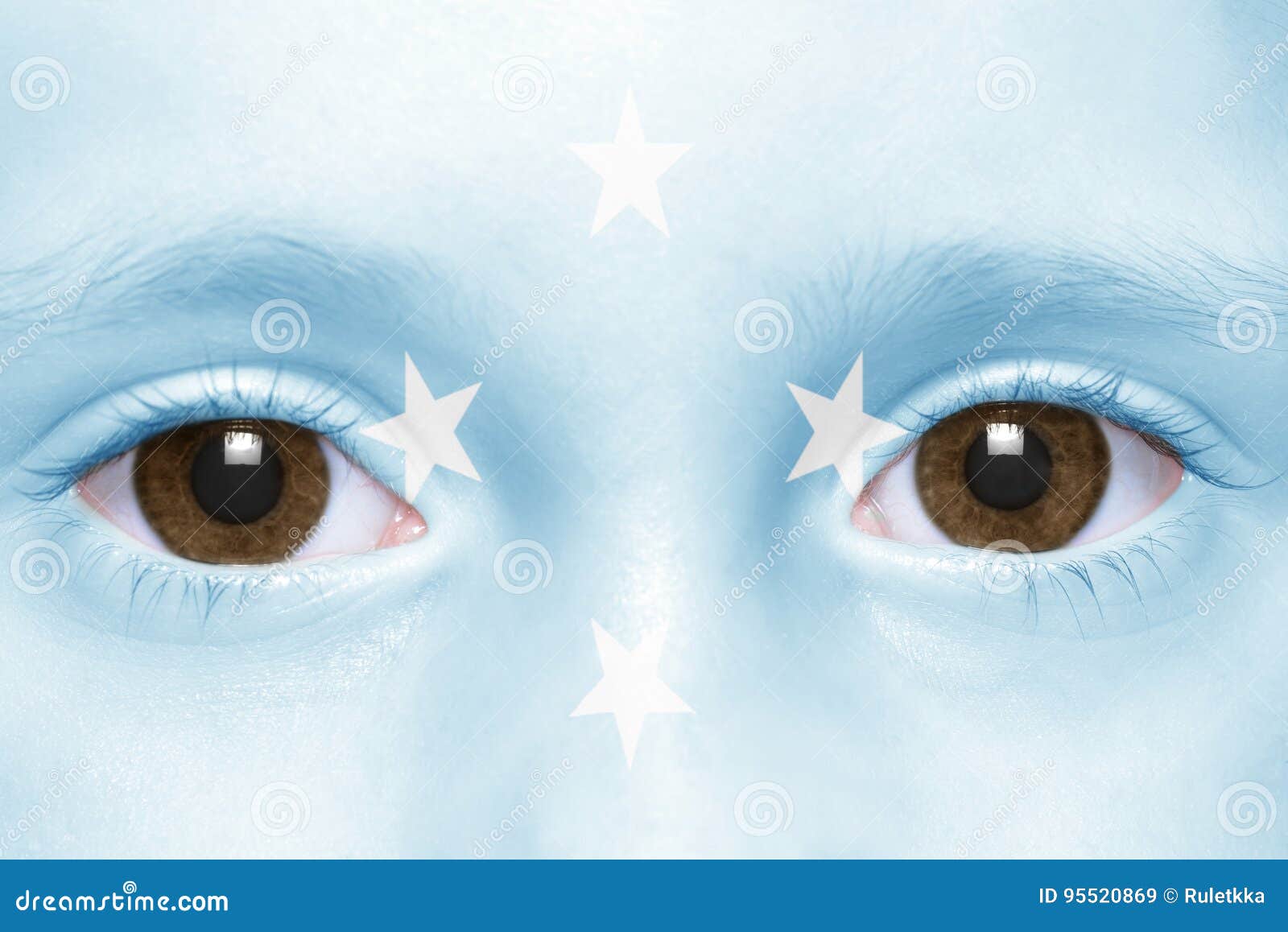 Face with Federated States of Micronesia Flag Stock Image - Image of ...