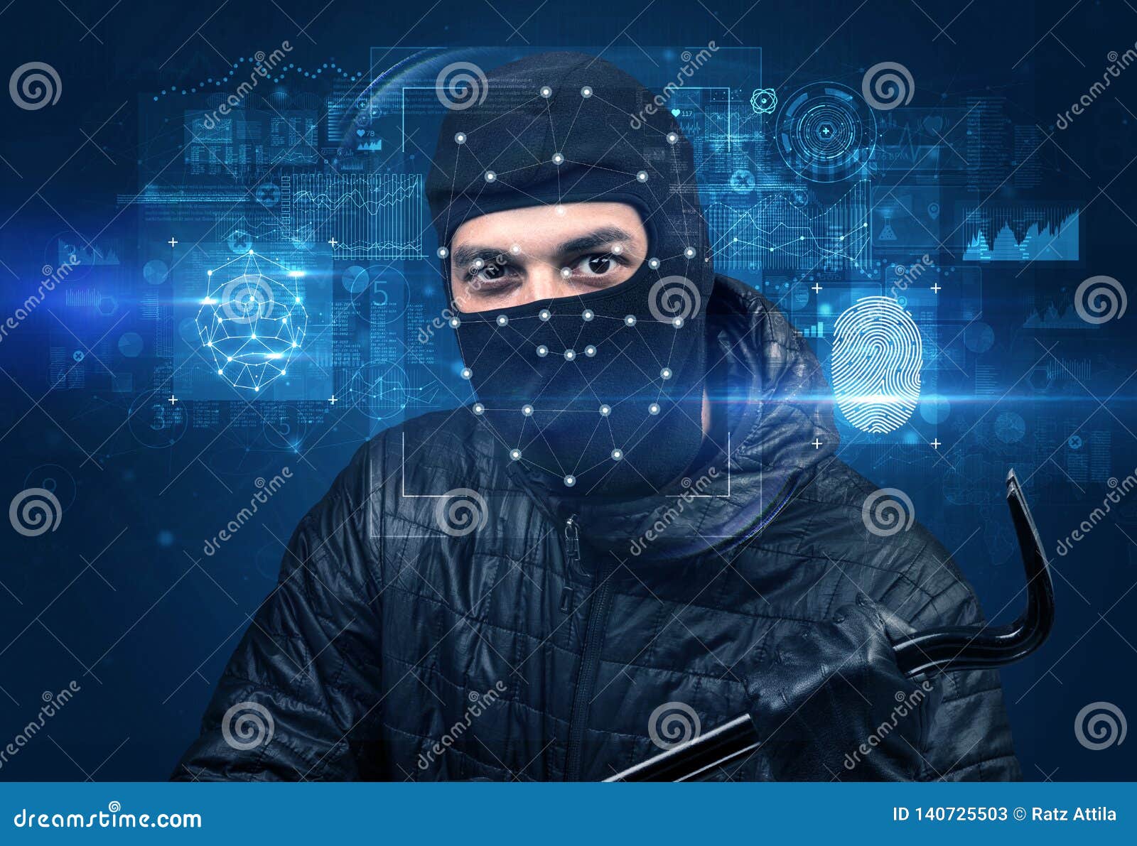 Face and Fingerprint Detection Concept Stock Image - Image of people ...