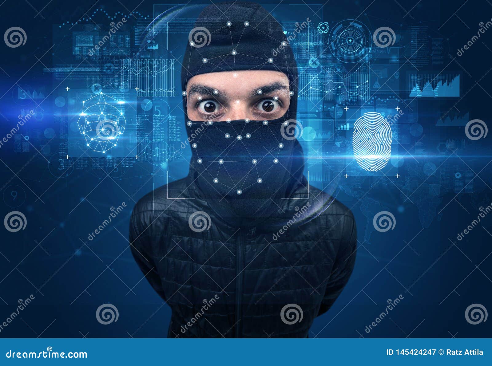 Face and Fingerprint Detection Concept Stock Image - Image of facial ...