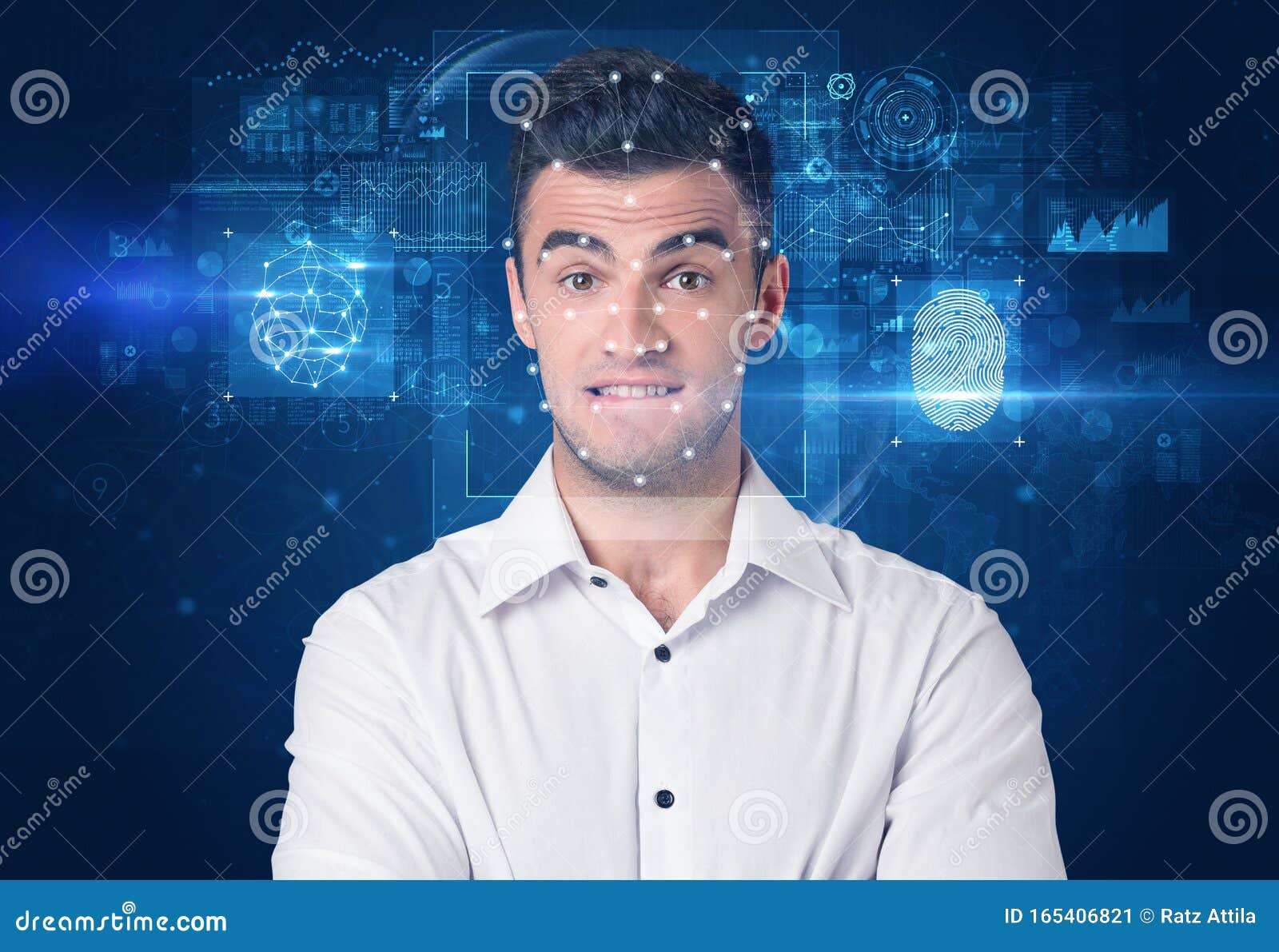 Face and Fingerprint Detection Concept Stock Image - Image of people ...