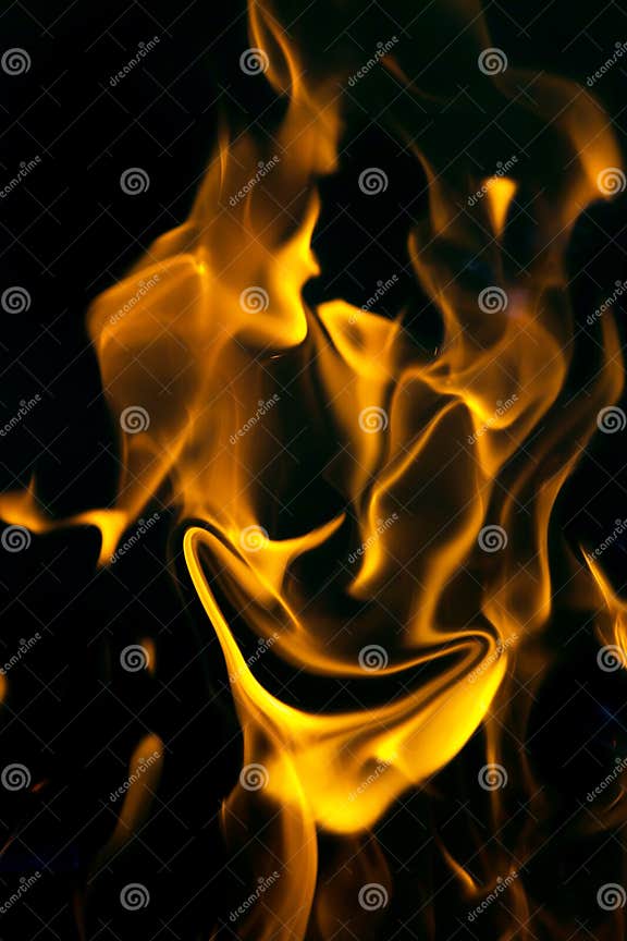 Face on Fire on a Black Background Stock Image - Image of fear ...