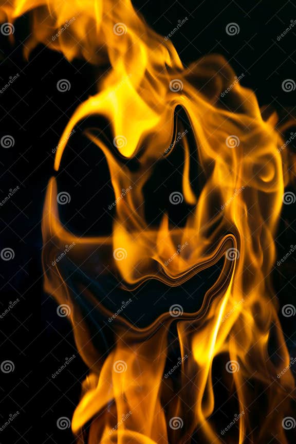 Face on Fire on a Black Background Stock Image - Image of aggression ...