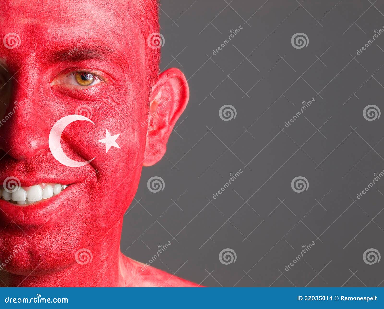 Face Flag Turkey Smiling Man Stock Photo - Image of bronw, smiling ...