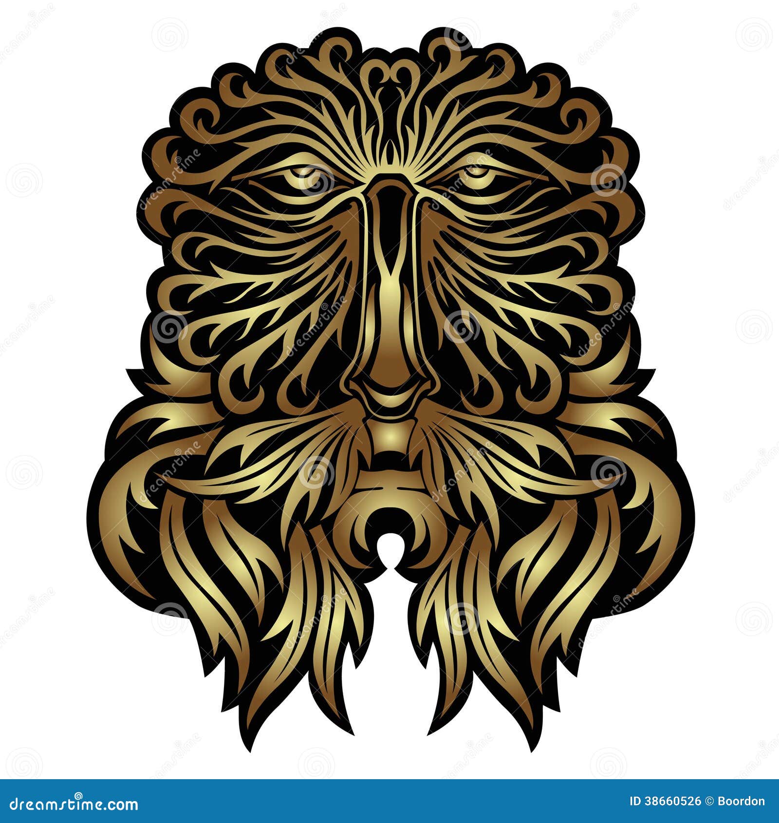 Forest Spirit. Tree Branches Form A Magic Wood Face Seamless Pattern In ...