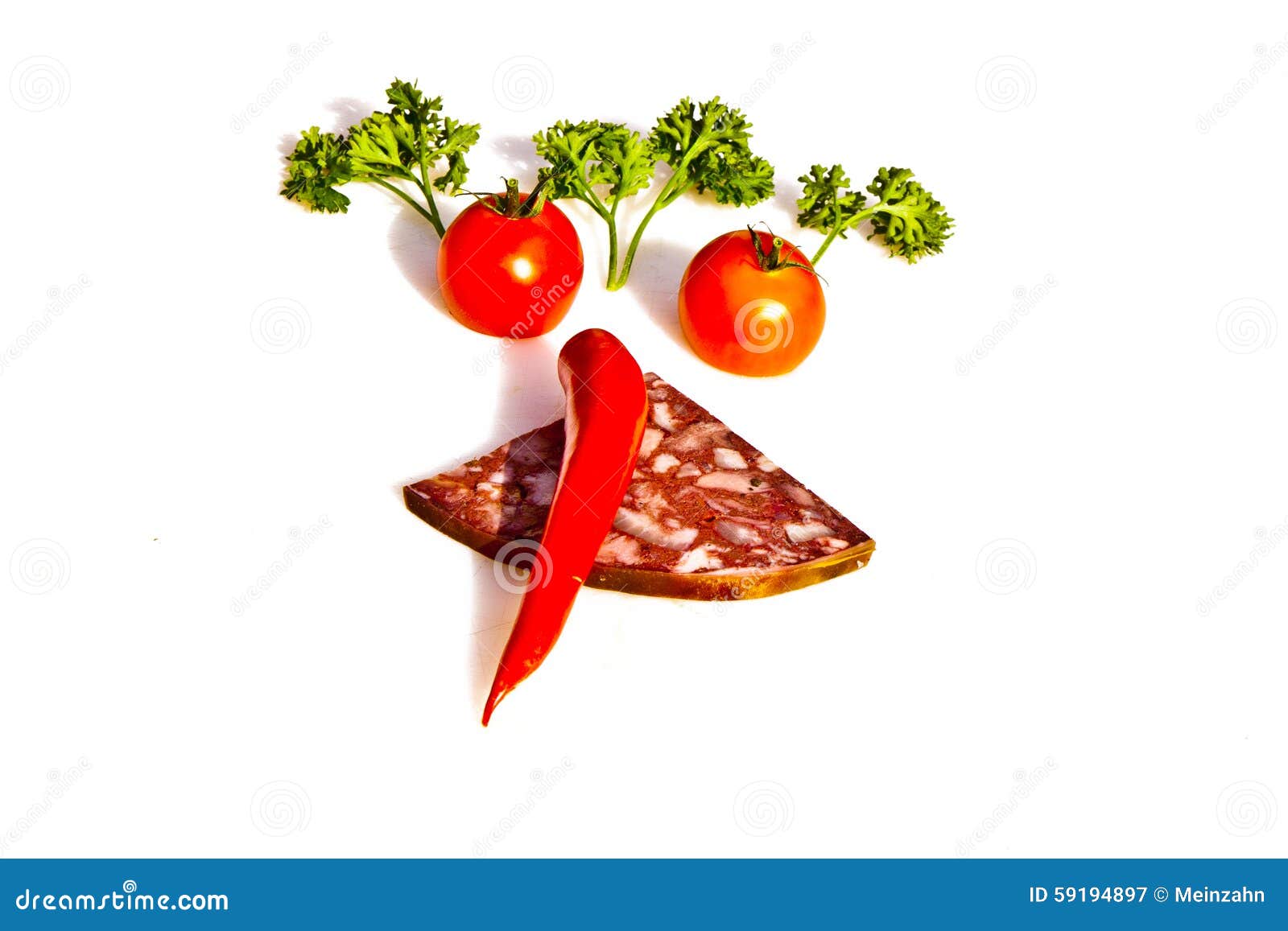 Face Formed by Meat and Vegetables Stock Image - Image of cuisine ...