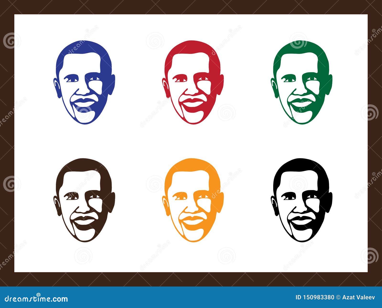Face of Former President Barack Obama in Different Colors Editorial ...