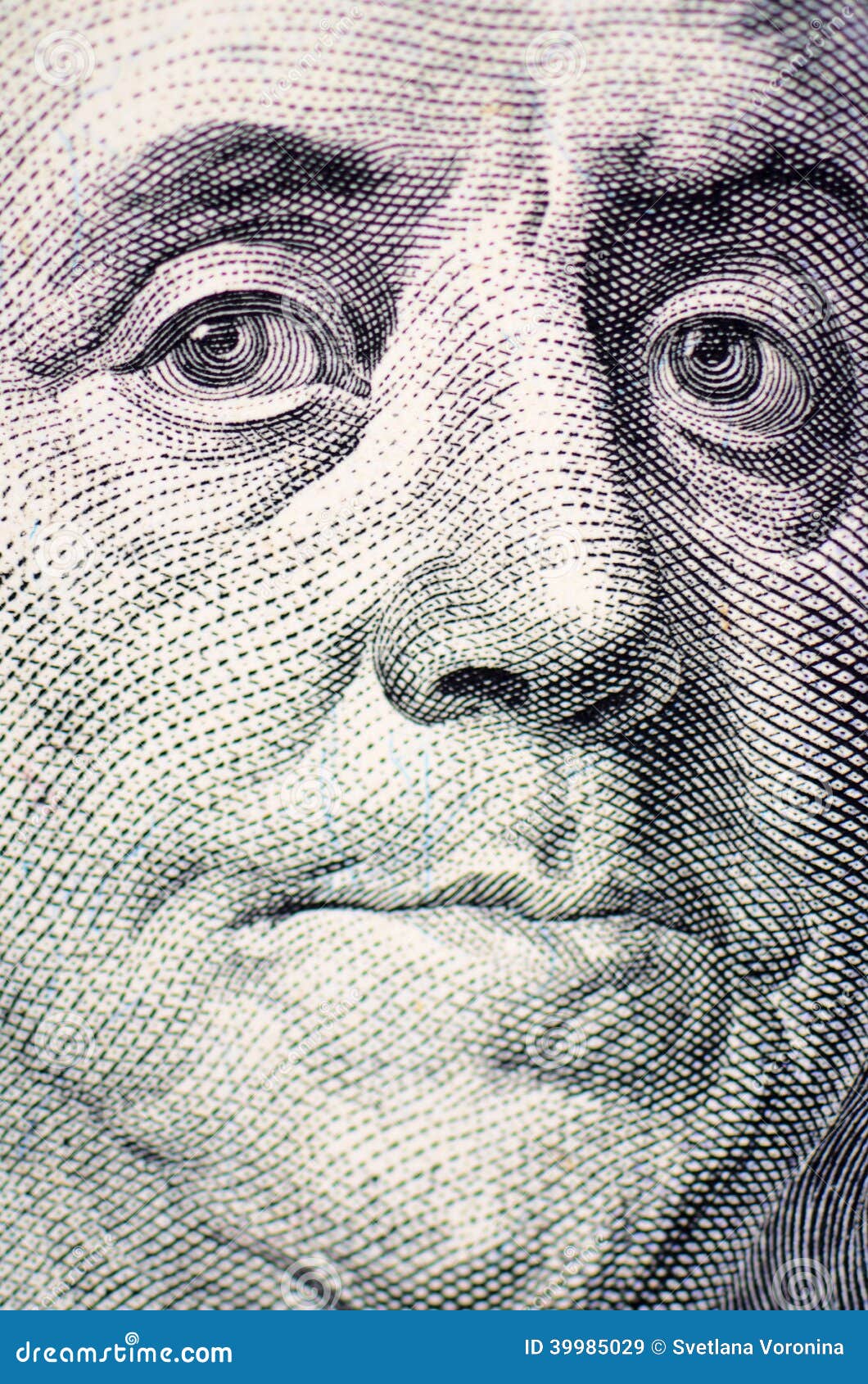 The Face of Franklin the Dollar Bill Macro Stock Image - Image of copy ...