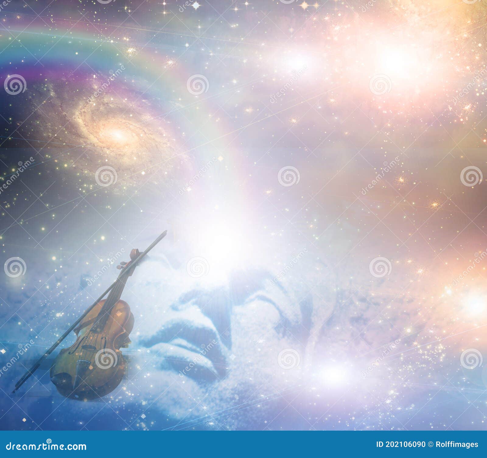 Face gazing up with violin stock illustration. Illustration of ...