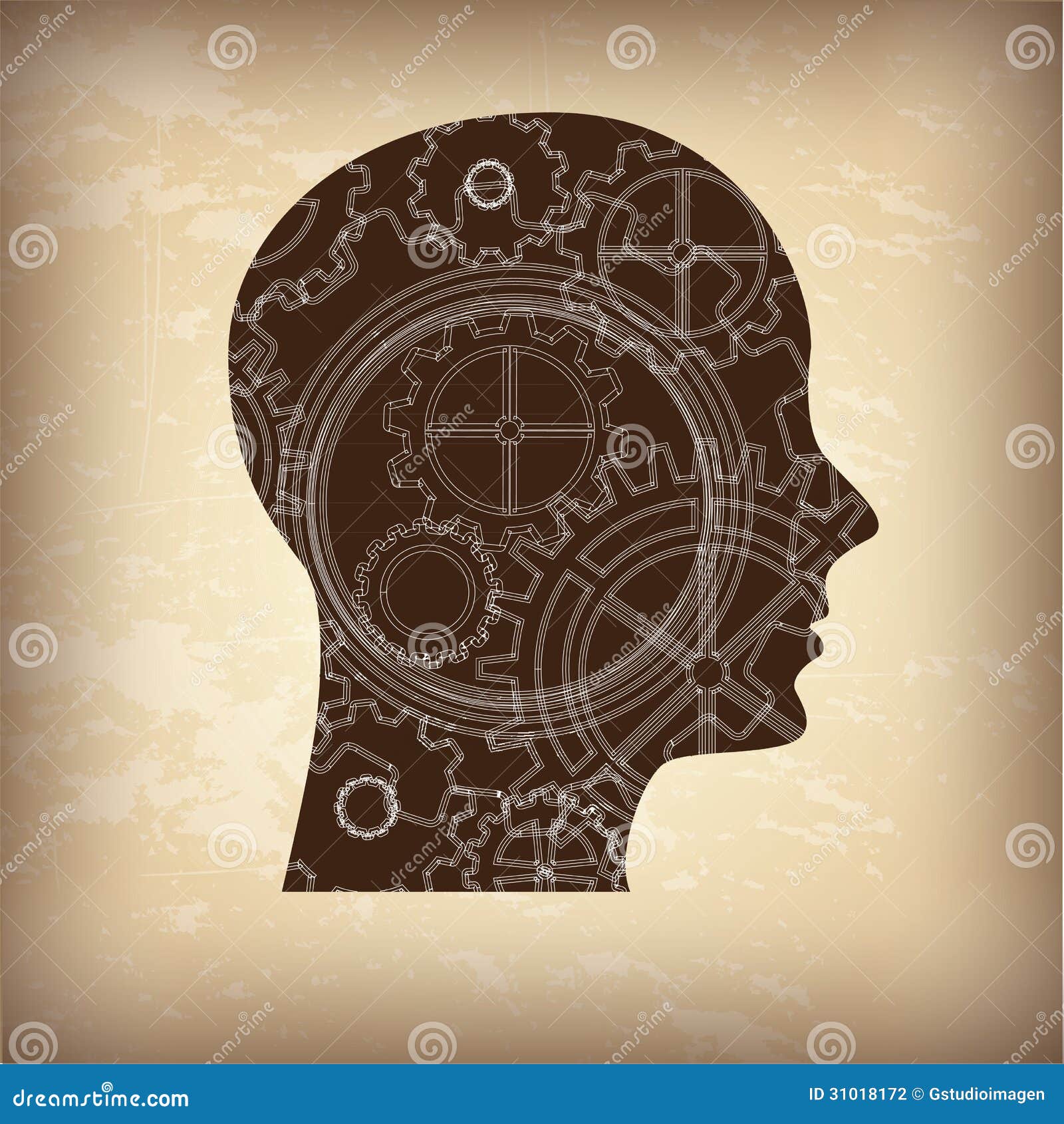 Face and gear stock vector. Illustration of businessman - 31018172