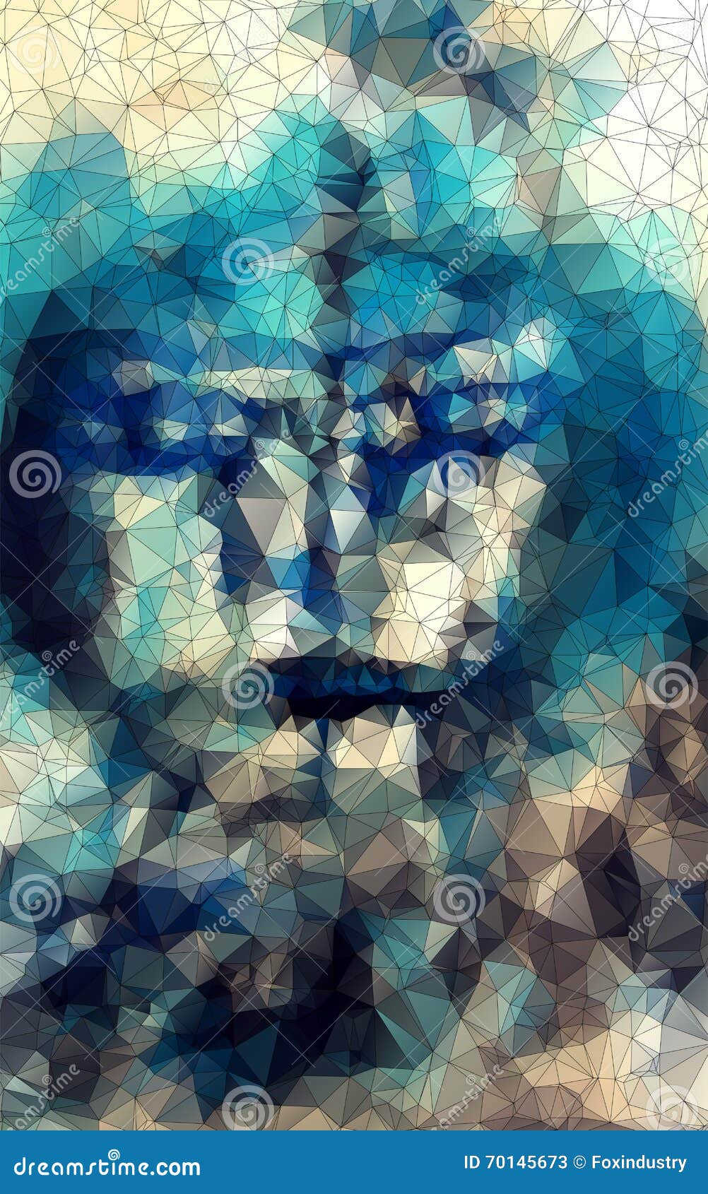 Face in Geometric Styling Abstract Geometric Background Stock Vector ...