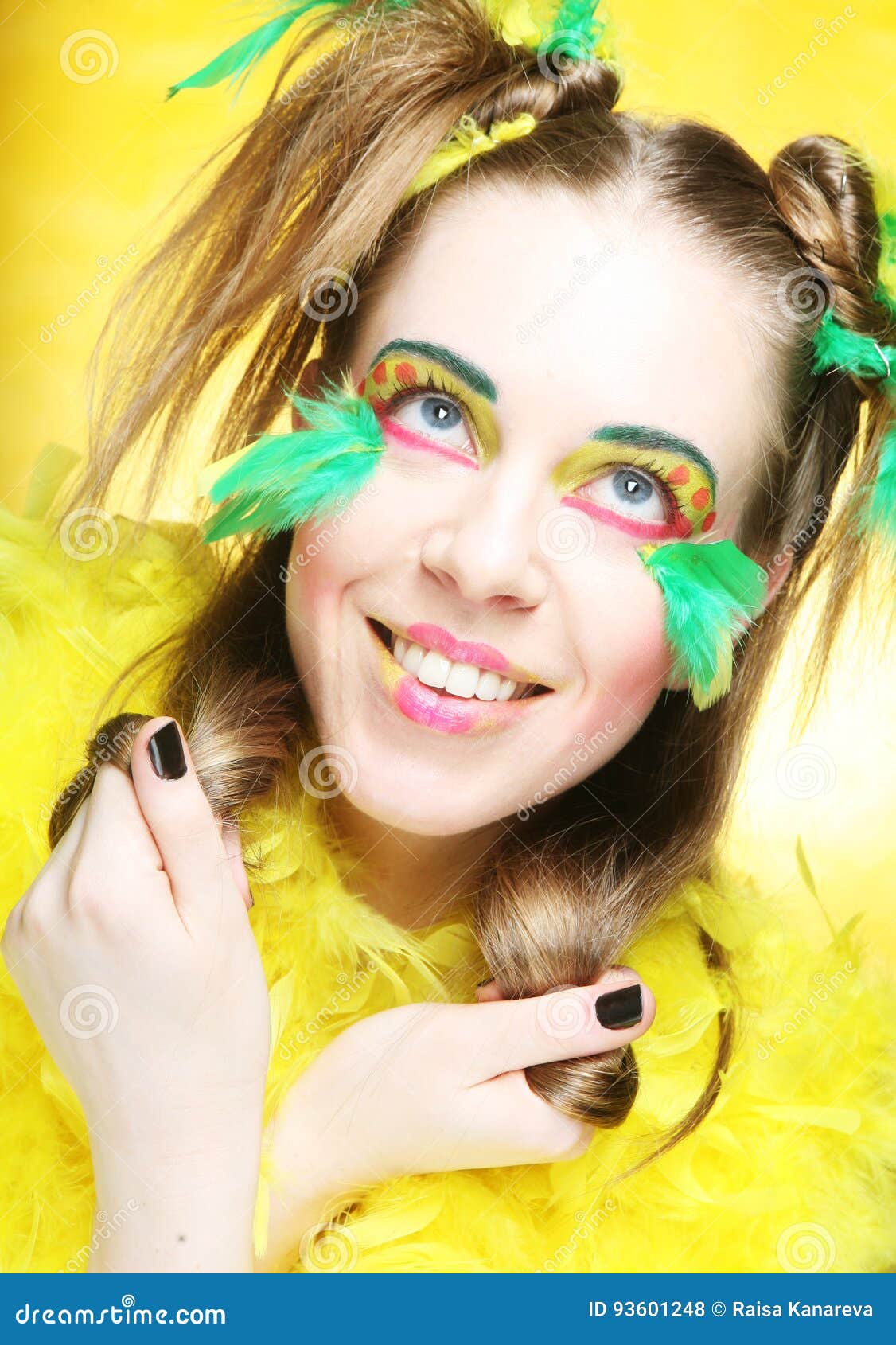 Face of a Girl with Creative Visage Stock Photo - Image of eyes, model ...