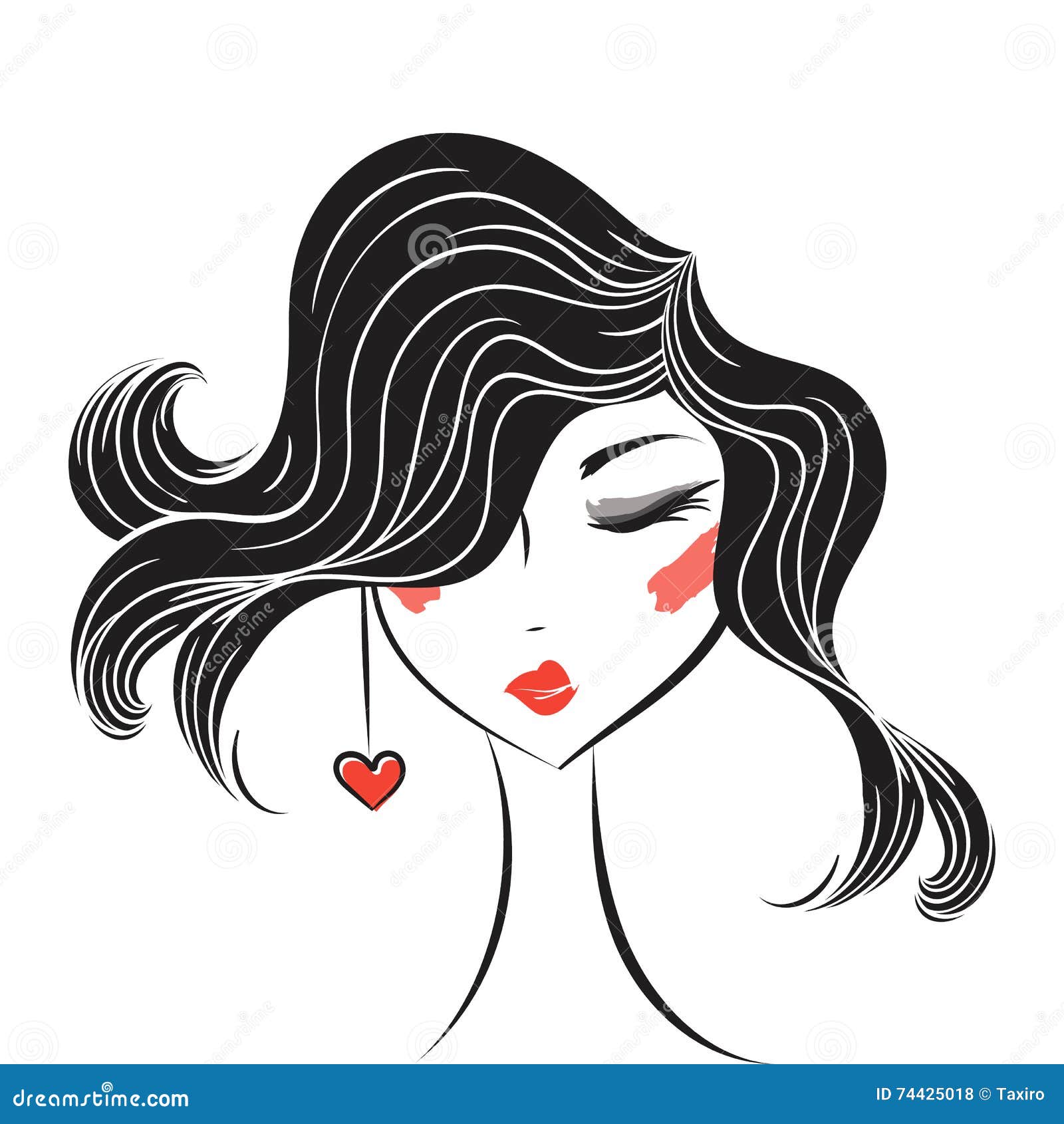 Face Glamorous Girl Cartoon Vector Illustration | CartoonDealer.com ...
