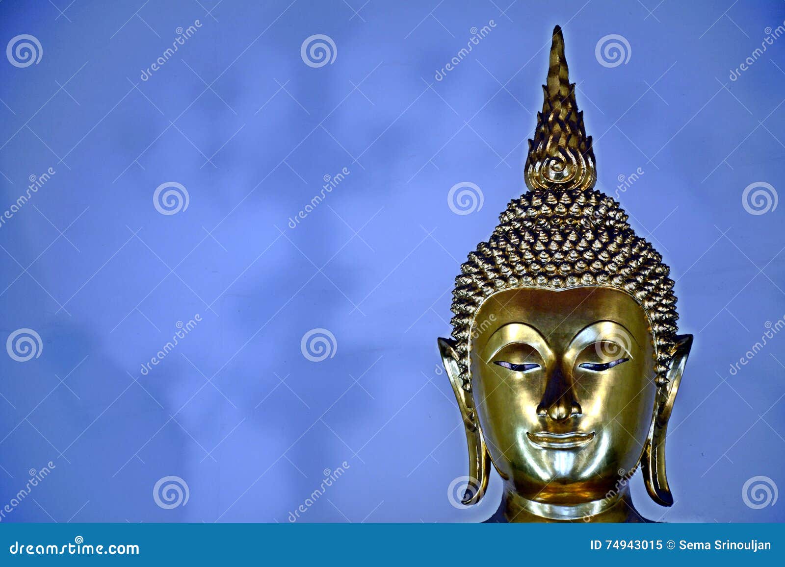 Face of golden budda stock image. Image of culture, face - 74943015