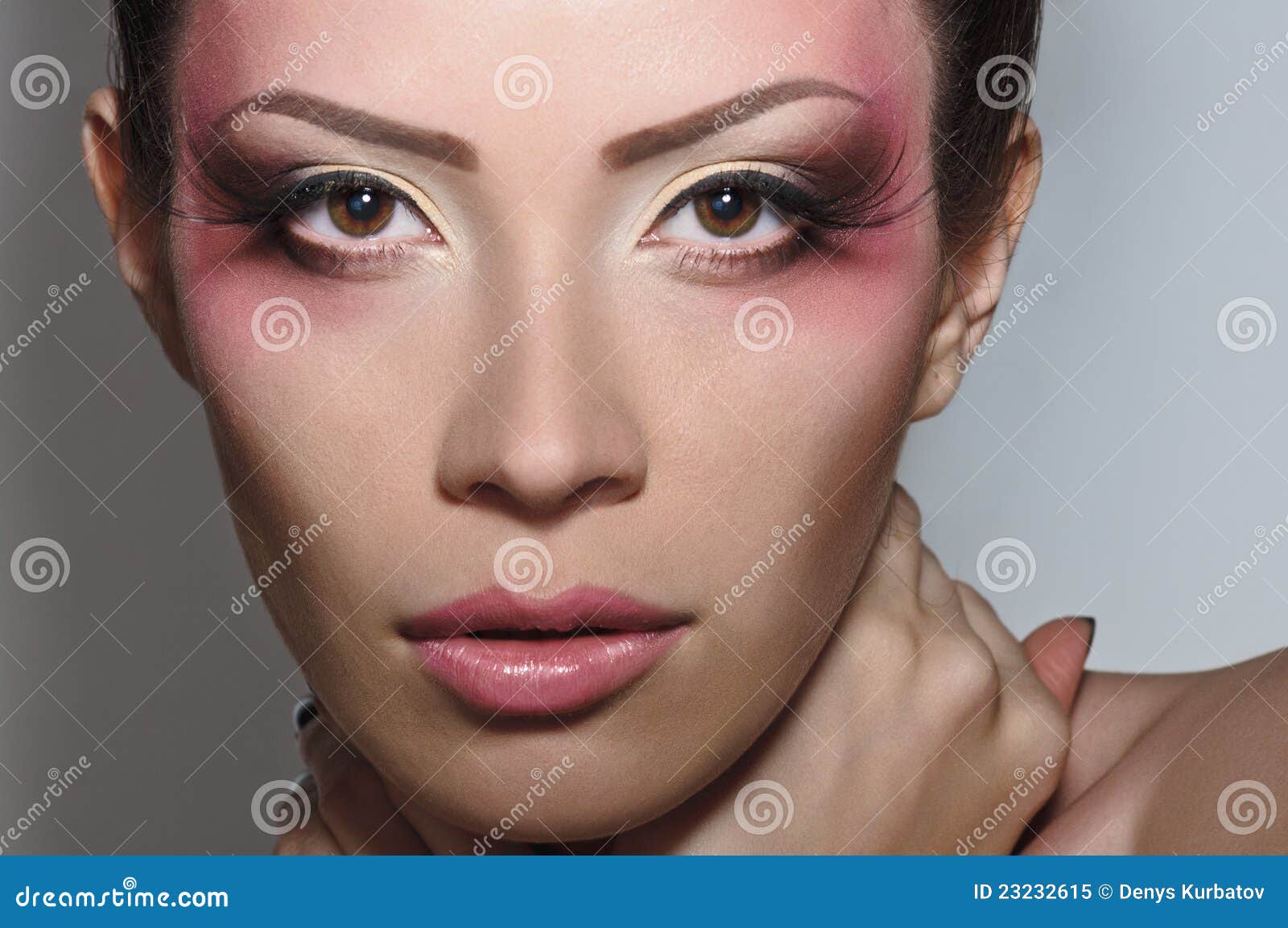 Face on grey stock image. Image of grey, charming, girl - 23232615