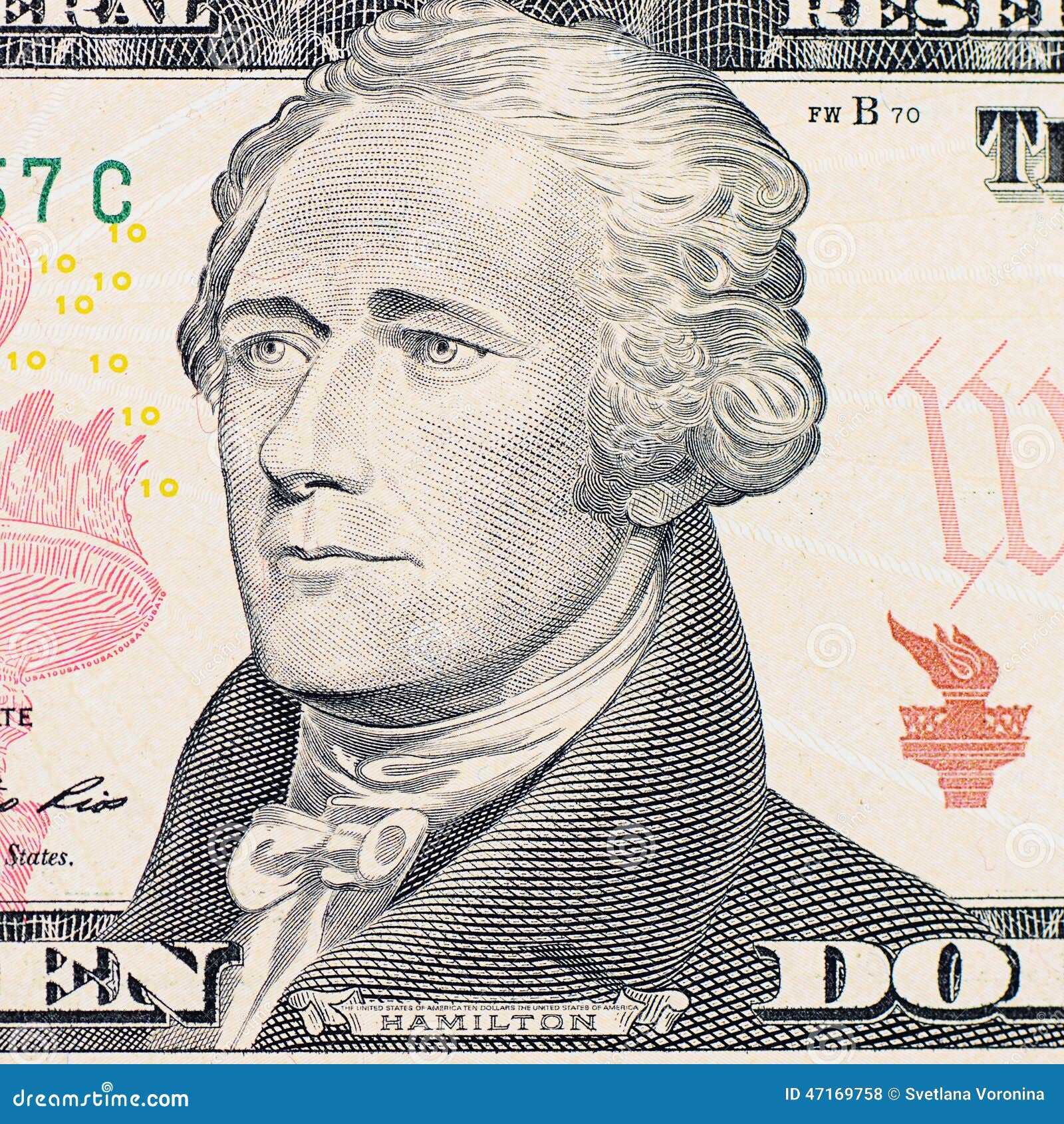 The Face Hamilton the Dollar Bill Stock Photo - Image of finance ...