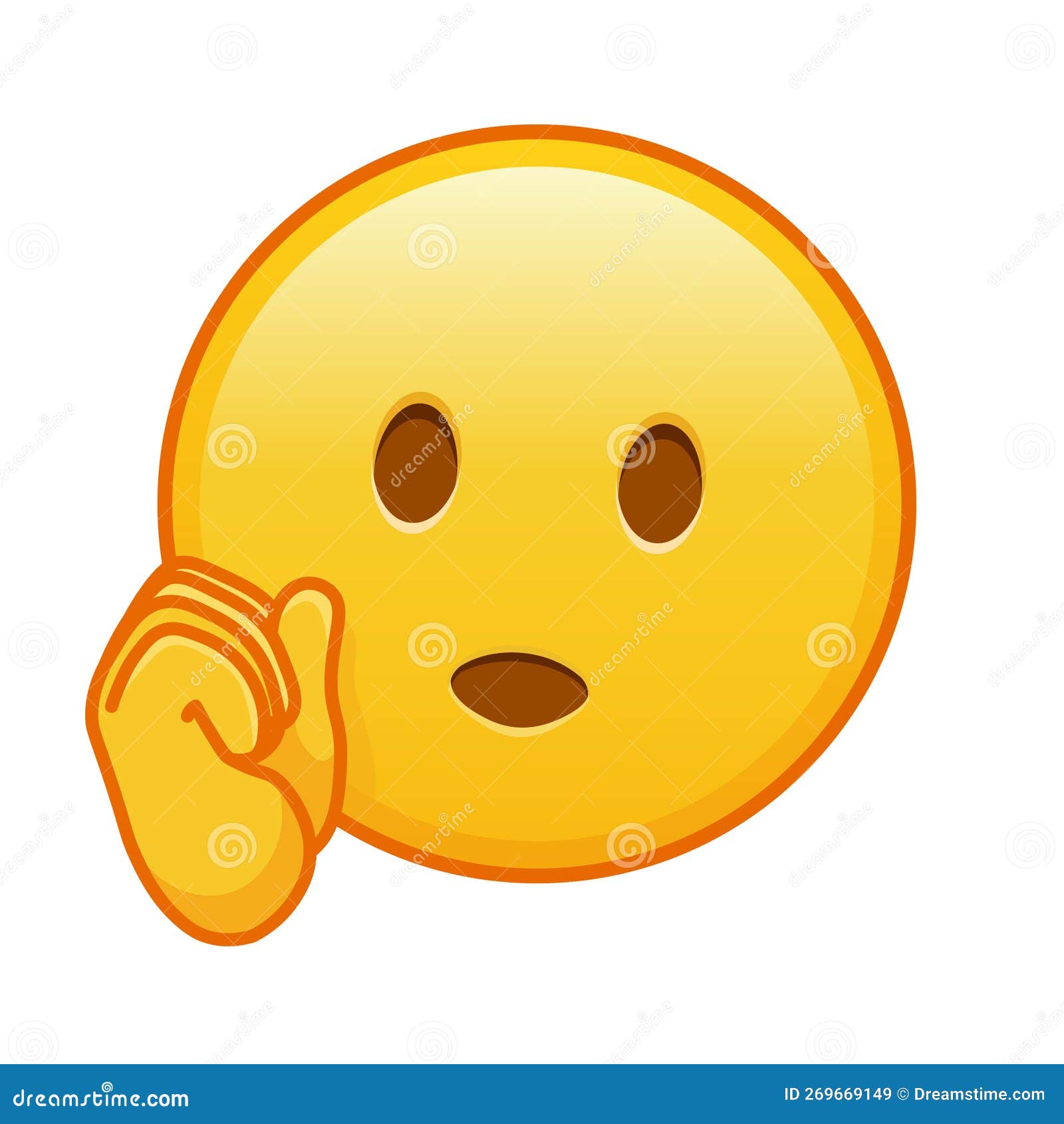 Face with Hand Large Size of Yellow Emoji Smile Stock Vector ...