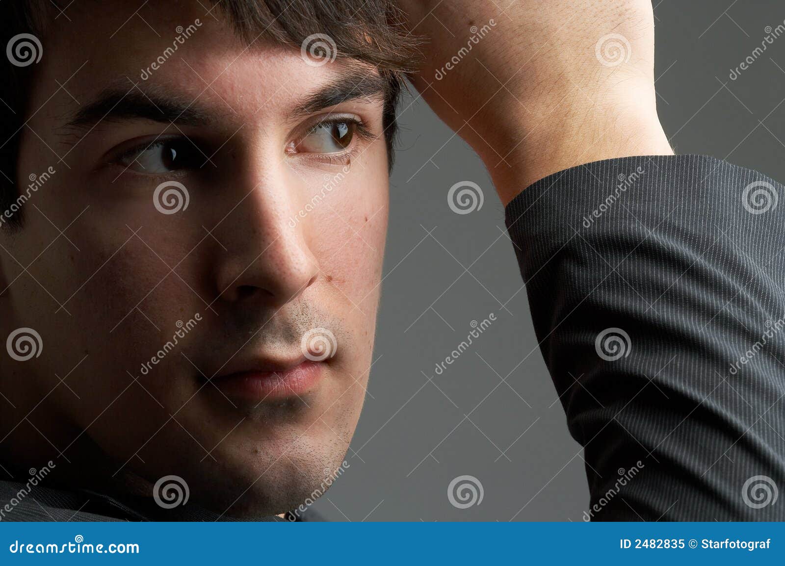 Face and hand from man stock image. Image of juvenile - 2482835