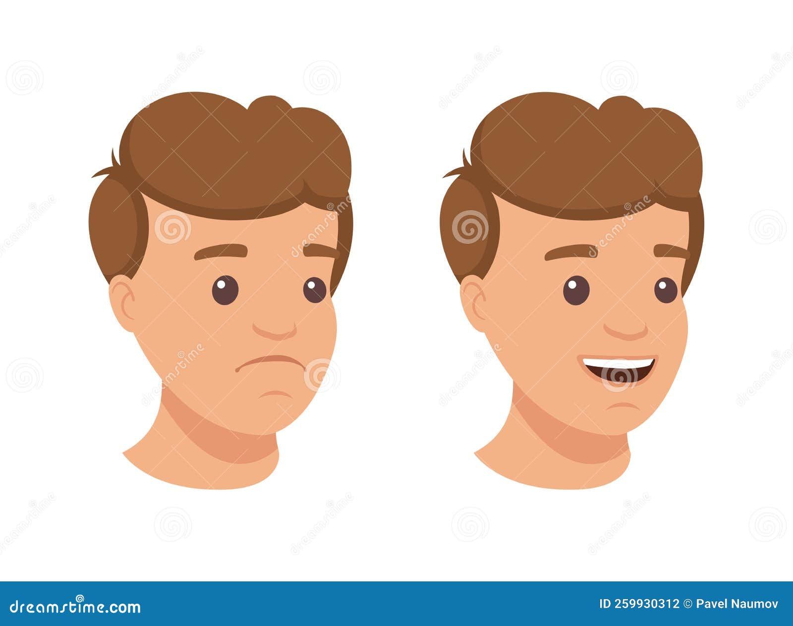 Face of Handsome Man Character Demonstrating Emotion Vector Set Stock ...