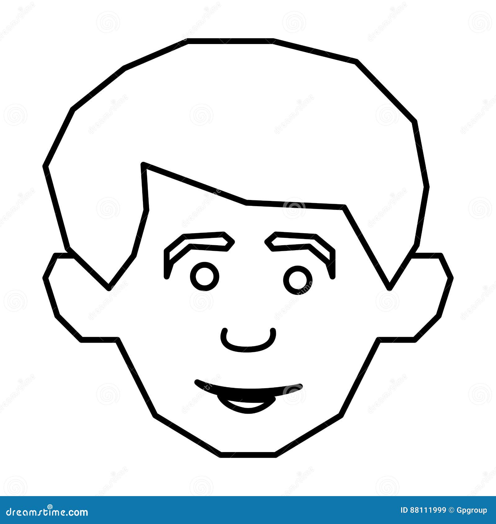 Face happy man icon stock illustration. Illustration of head - 88111999