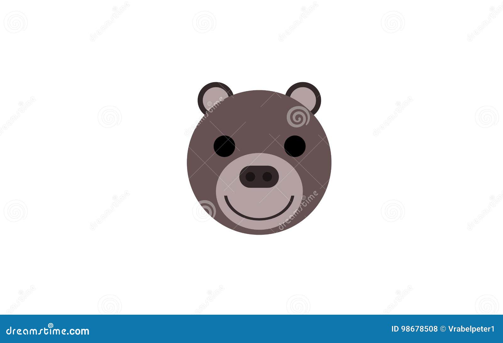Face of Happy Teddy Bear, Illustration Stock Vector - Illustration of ...