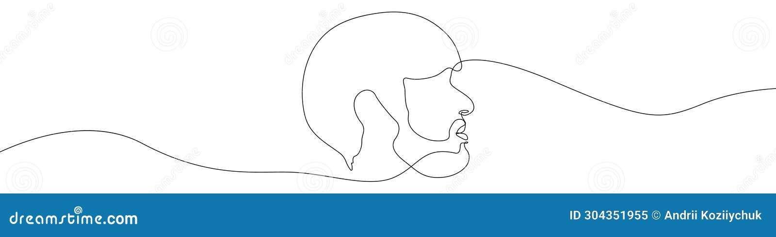 Face Icon Line Continuous Drawing Vector. One Line Man S Face in ...