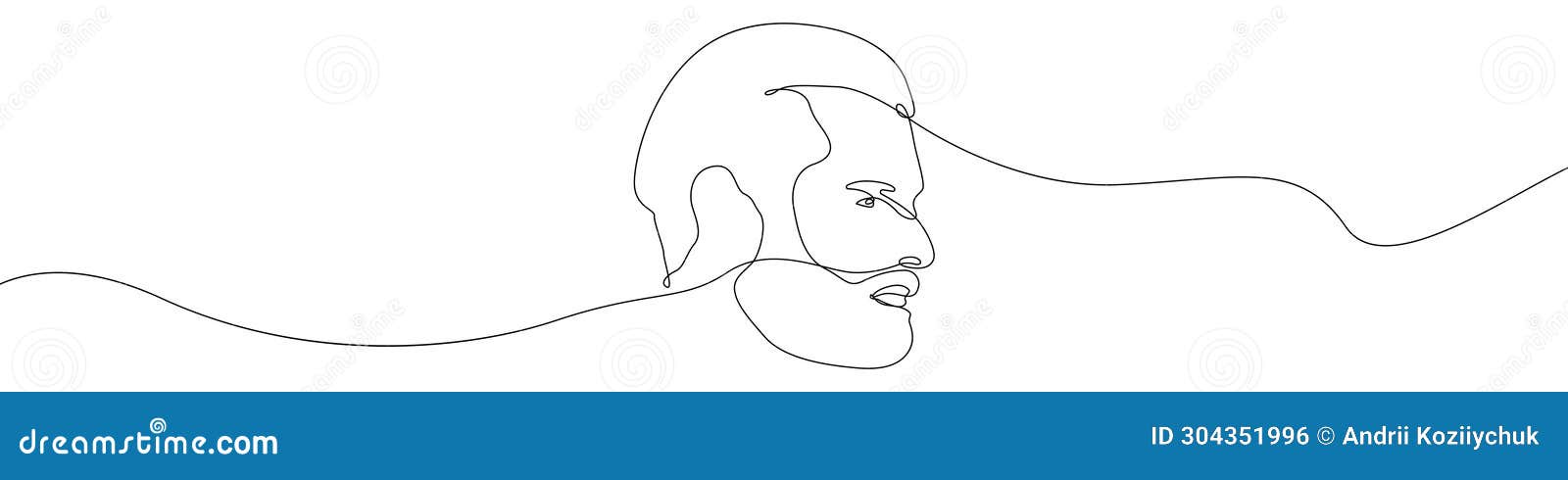 Face Icon Line Continuous Drawing Vector. One Line Man S Face in ...